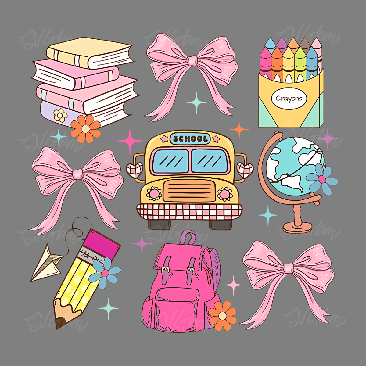 Back to School Coquette PNG Digital Design Download | Inspire Uplift