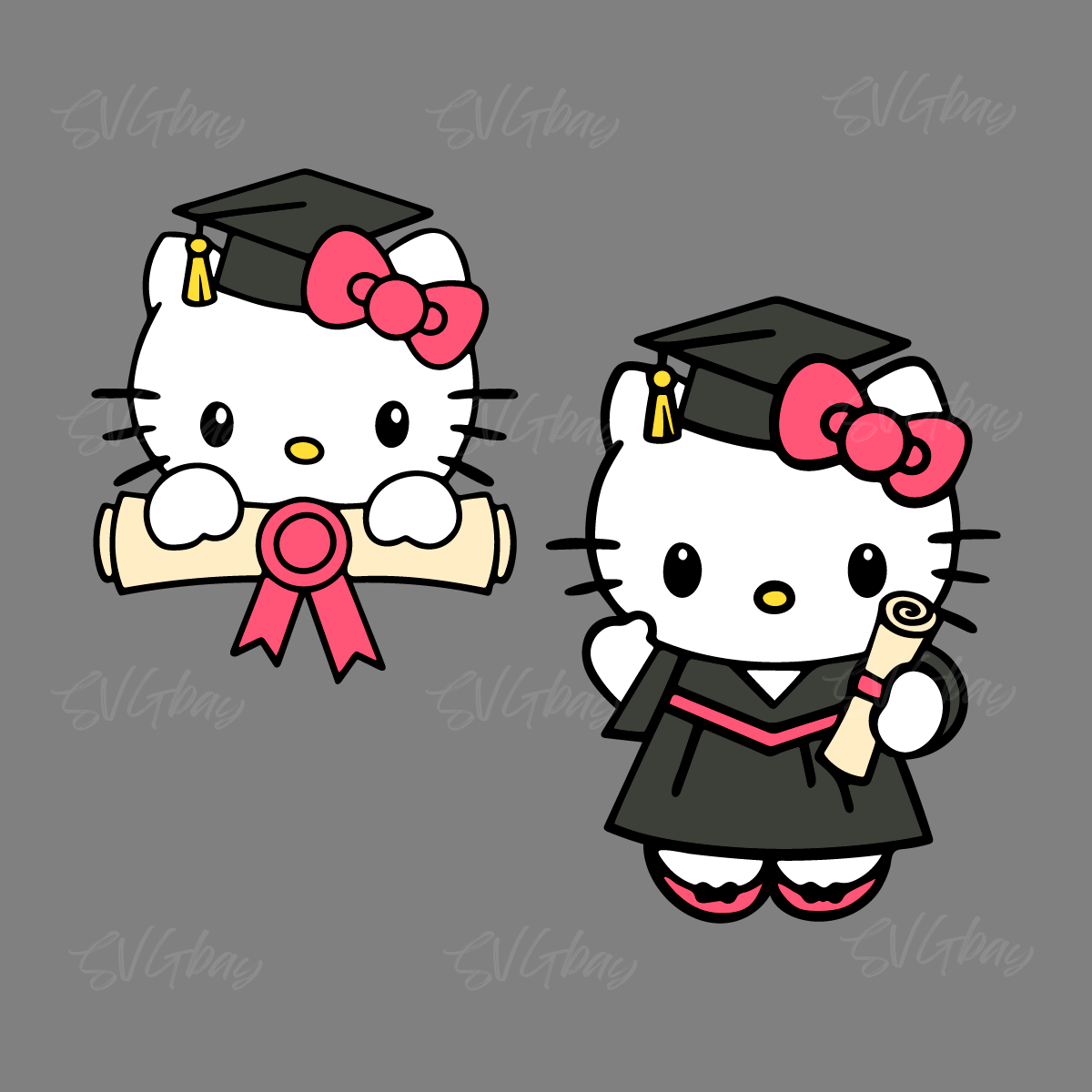 Hello Senior Kitty 2023 Graduation Season DXF, SVG, PNG File | Inspire ...
