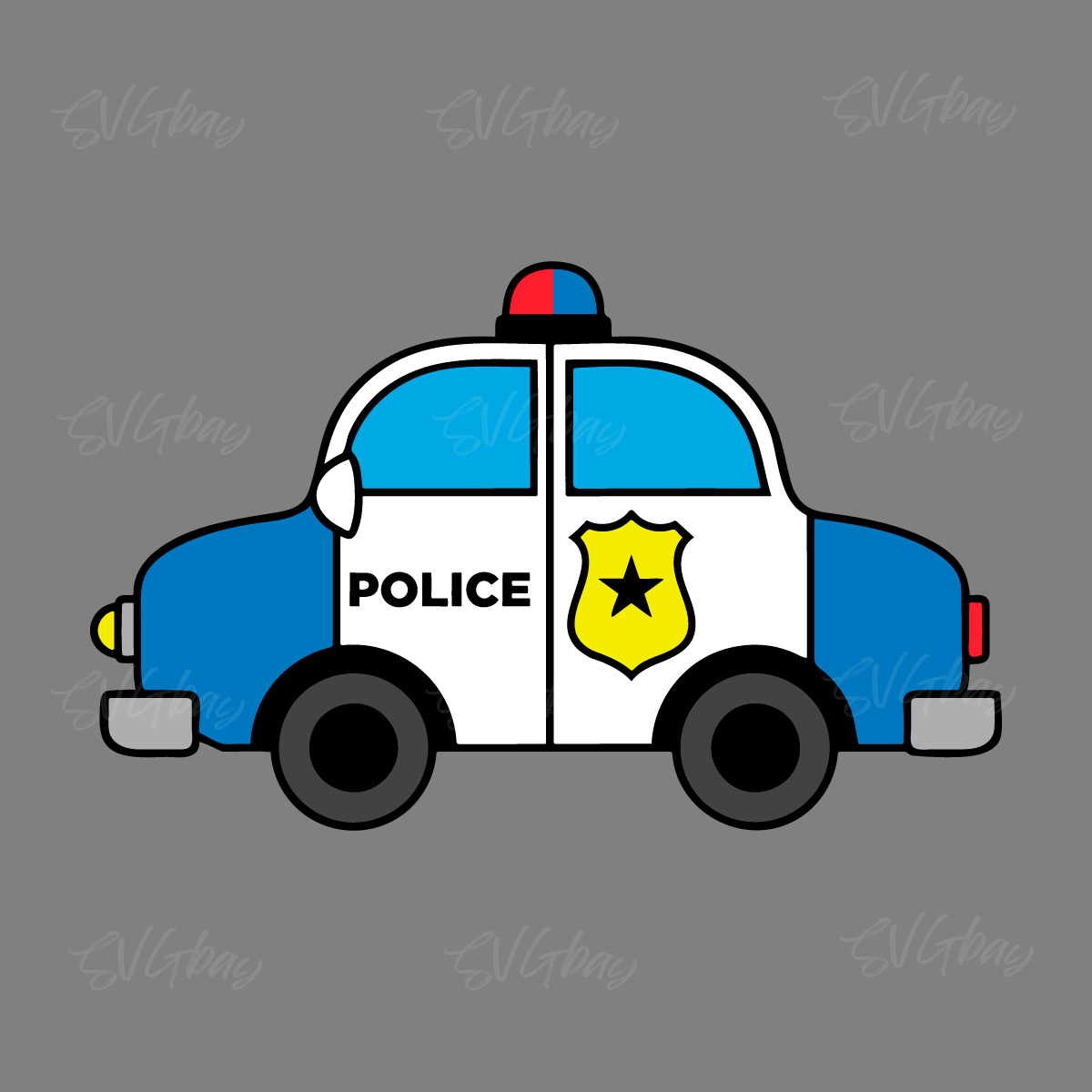 Police Car SVG Cop Clip Art Cut File Silhouette dxf eps png | Inspire ...
