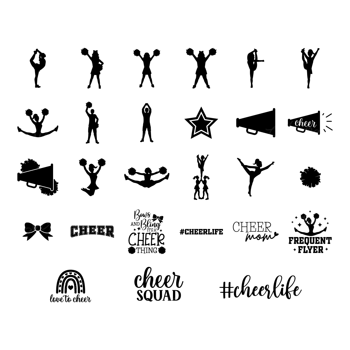 Cheer Svg Bundle Digital Download Files | Inspire Uplift
