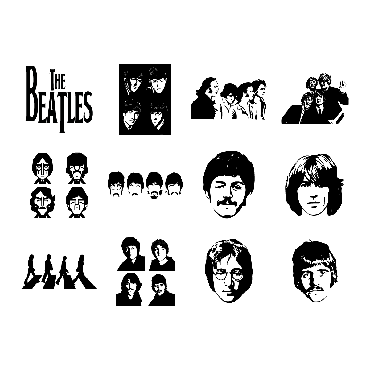 Digital SVG PNG JPG The Beatles Digital Download Files | Inspire Uplift