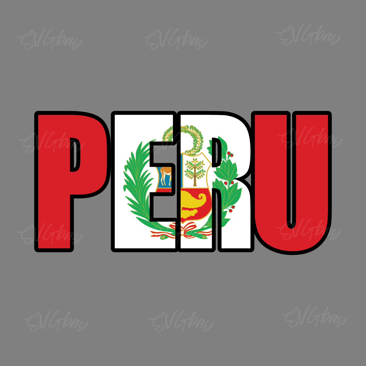 Peru Flag text word art vector .eps Digital Download Files | Inspire Uplift