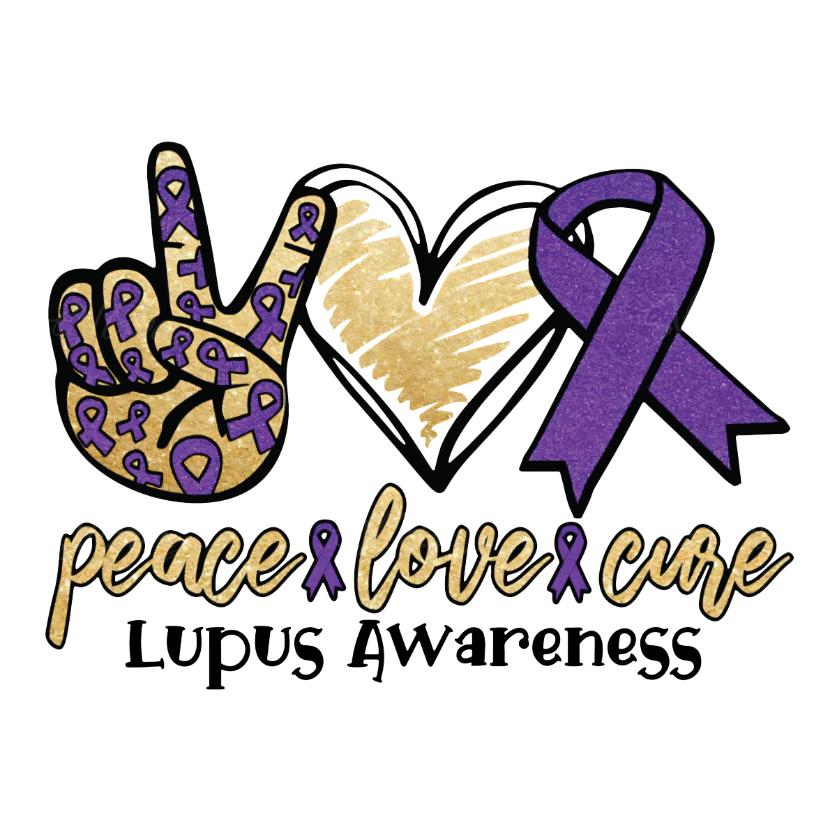 Peace love Cure svg Digital Download Files | Inspire Uplift