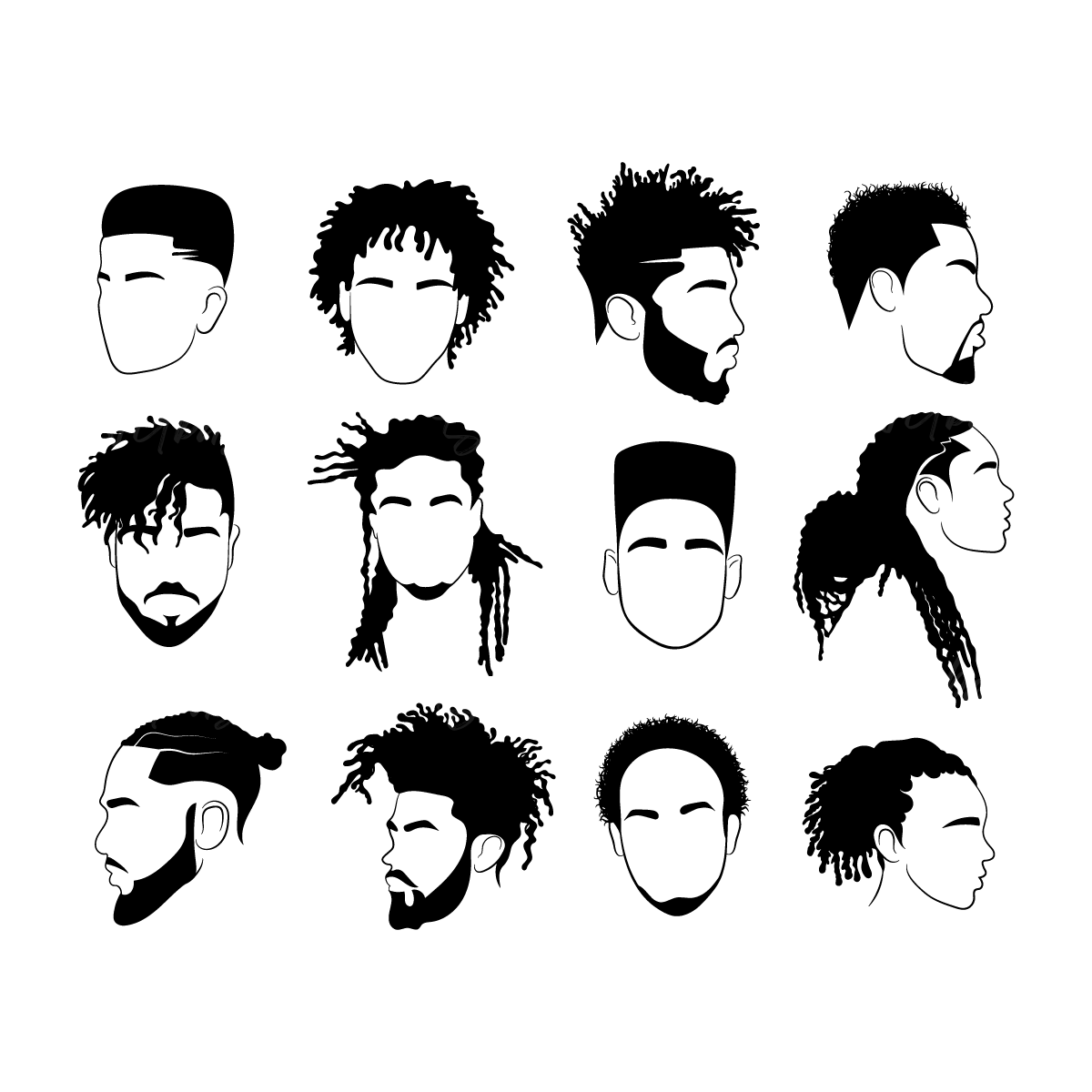 Afro hairstyles SVG Digital Download Files | Inspire Uplift