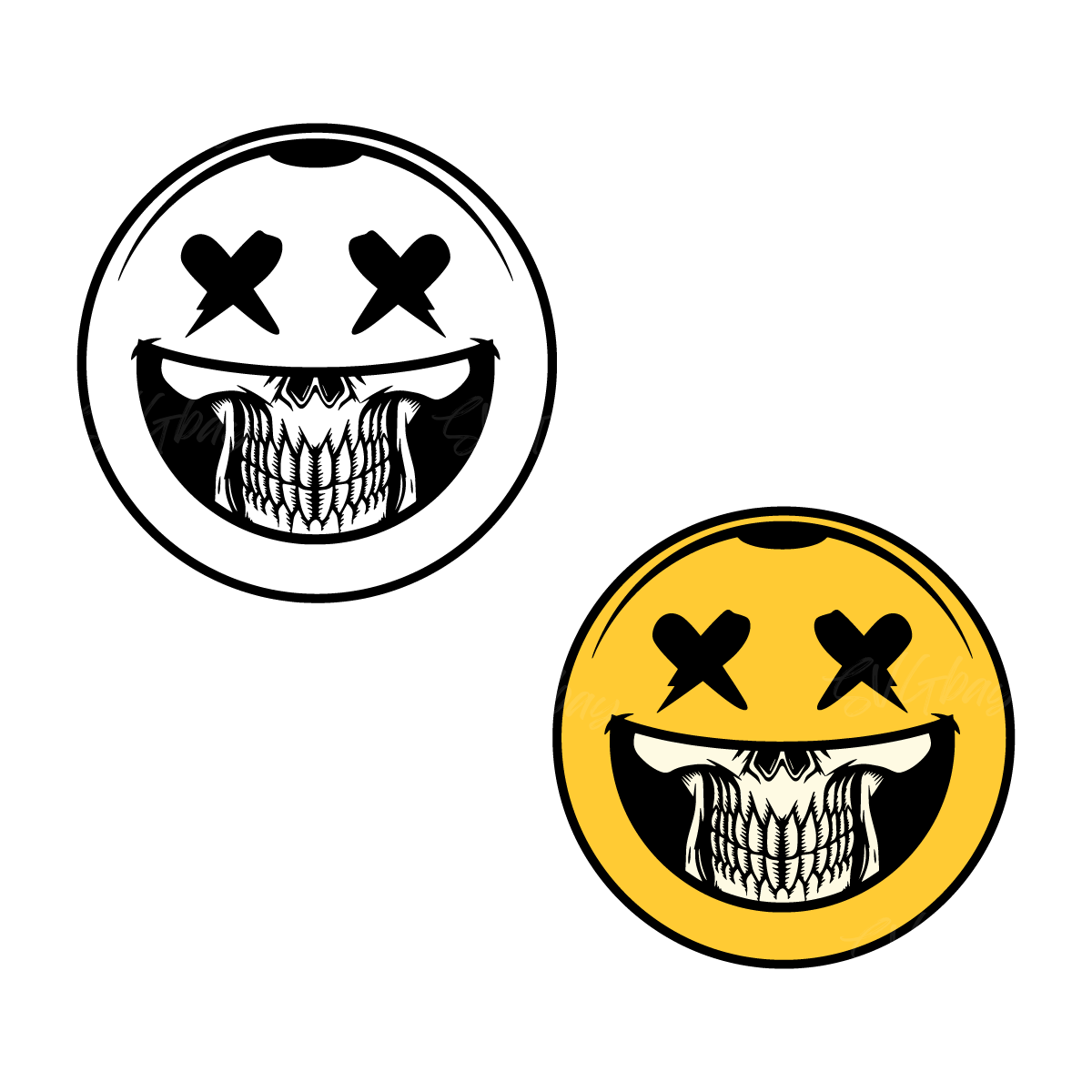 Smiley Skull Svg Digital Download Files | Inspire Uplift