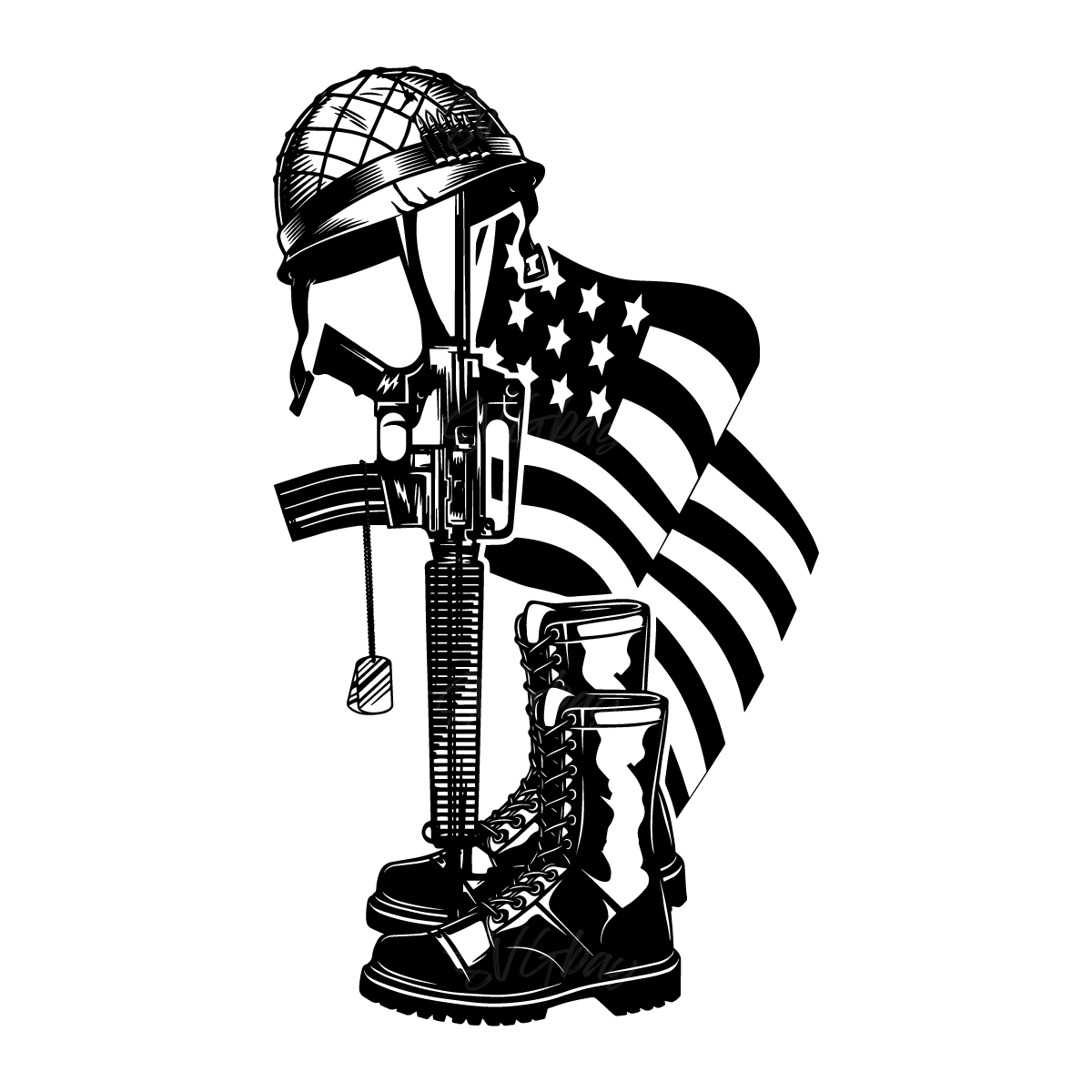 Fallen Soldier Tribute SVG Digital Download Files | Inspire Uplift