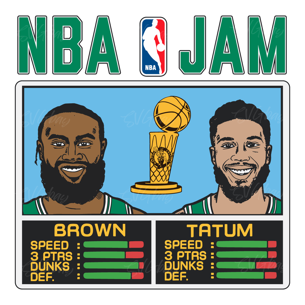 NBA Jam Brown And Tatum NBA Finals SVG Digital Download File | Inspire ...