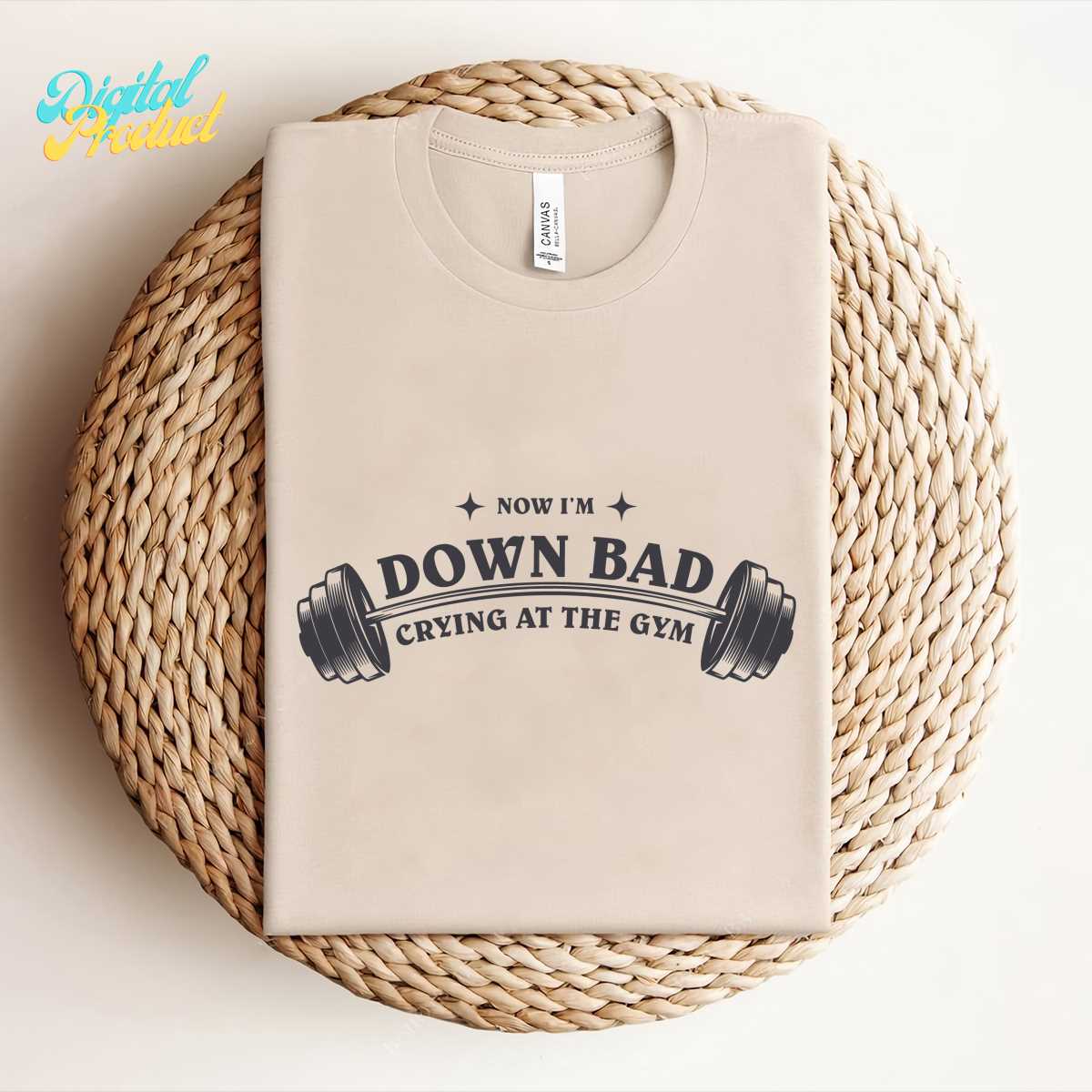 Now Im Down Bad Crying At The Gym TTPD Album SVG | Inspire Uplift