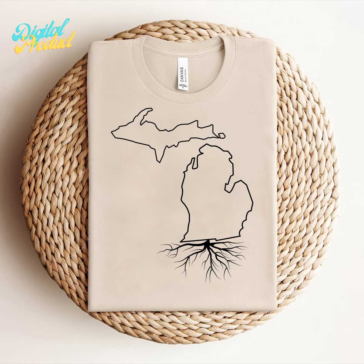 Michigan Roots SVG, Michigan Outline SVG | Inspire Uplift