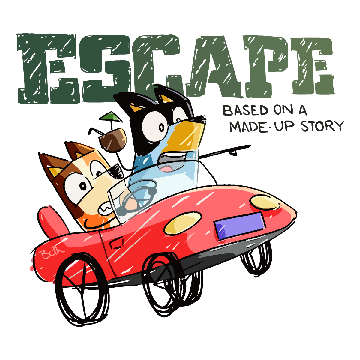-Vintage Bluey Escape Based On A Made Up Story PNG | Inspire Uplift
