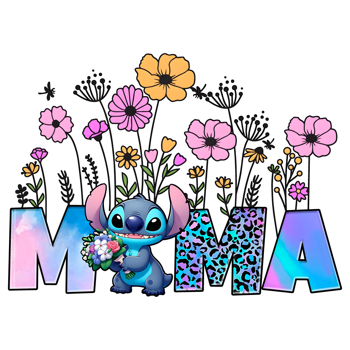 Floral Mama Stitch Happy Mothers Day PNG | Inspire Uplift