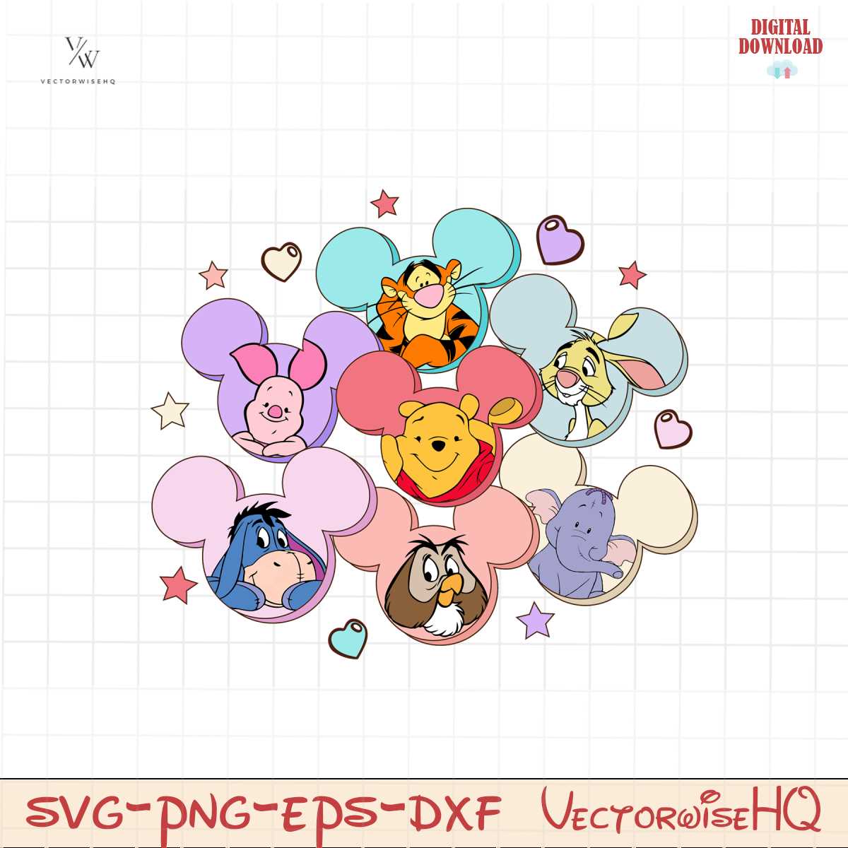 Bee Mine Winnie Pooh Bear and Friends PNG | Inspire Uplift