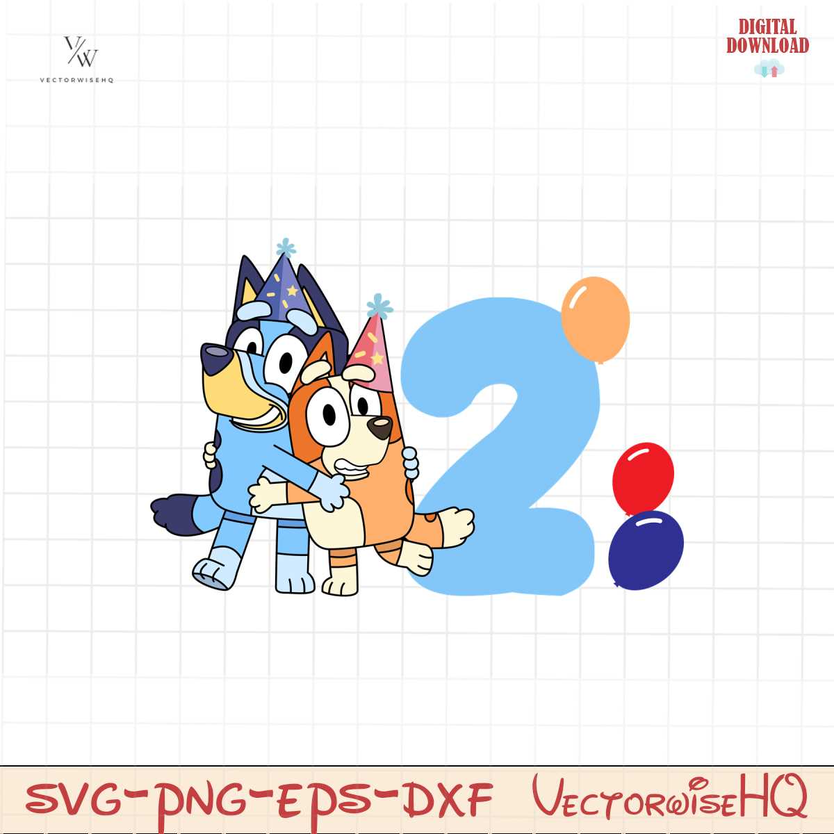 Bluey birthday 2 SVG, Bluey Birthday Png | Inspire Uplift
