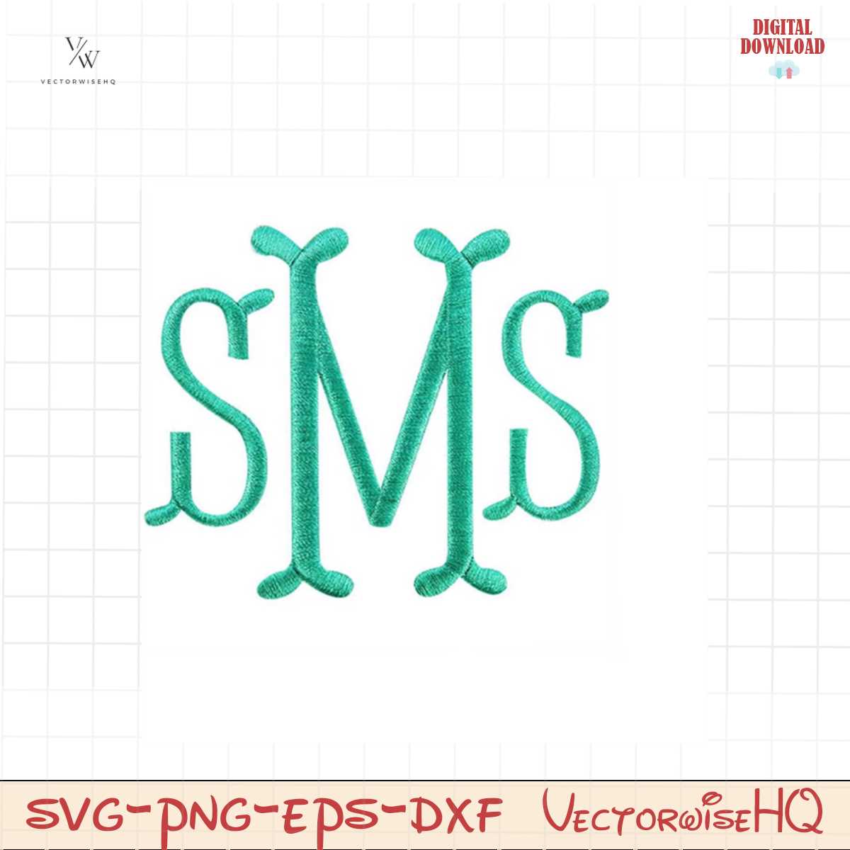 Fish Tail Rounded Fishtail Monogram Machine Embroidery Font | Inspire ...