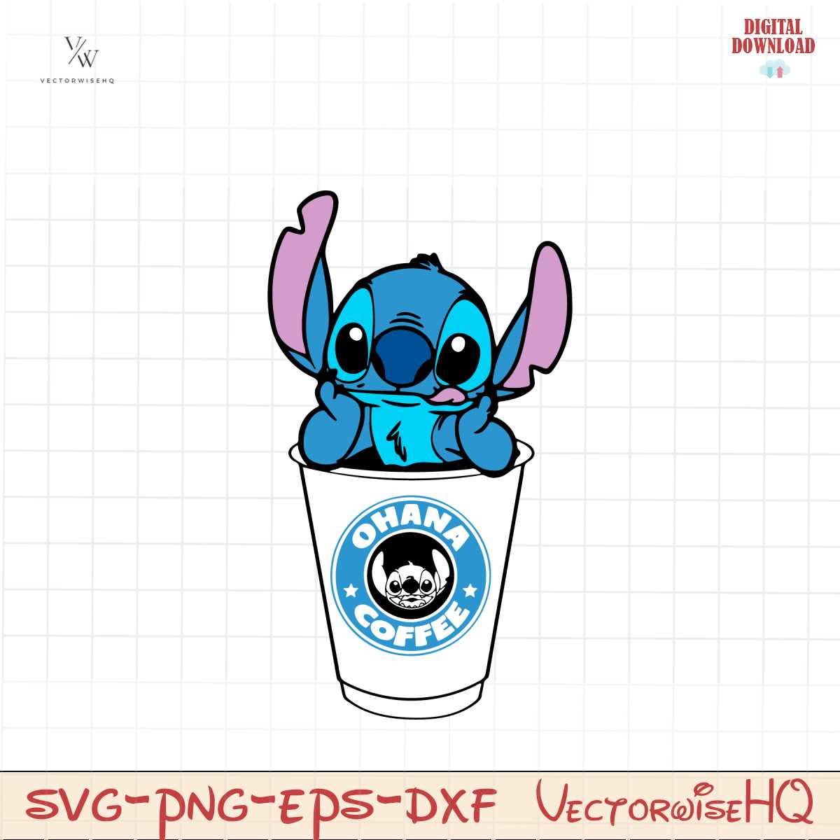 Stitch Coffee Snack Disneyland Svg, Stitch svg Ears svg png | Inspire ...