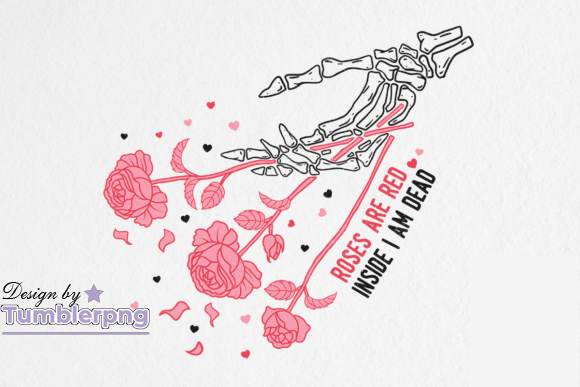 Skeleton Roses Valentines Sublimation | Inspire Uplift