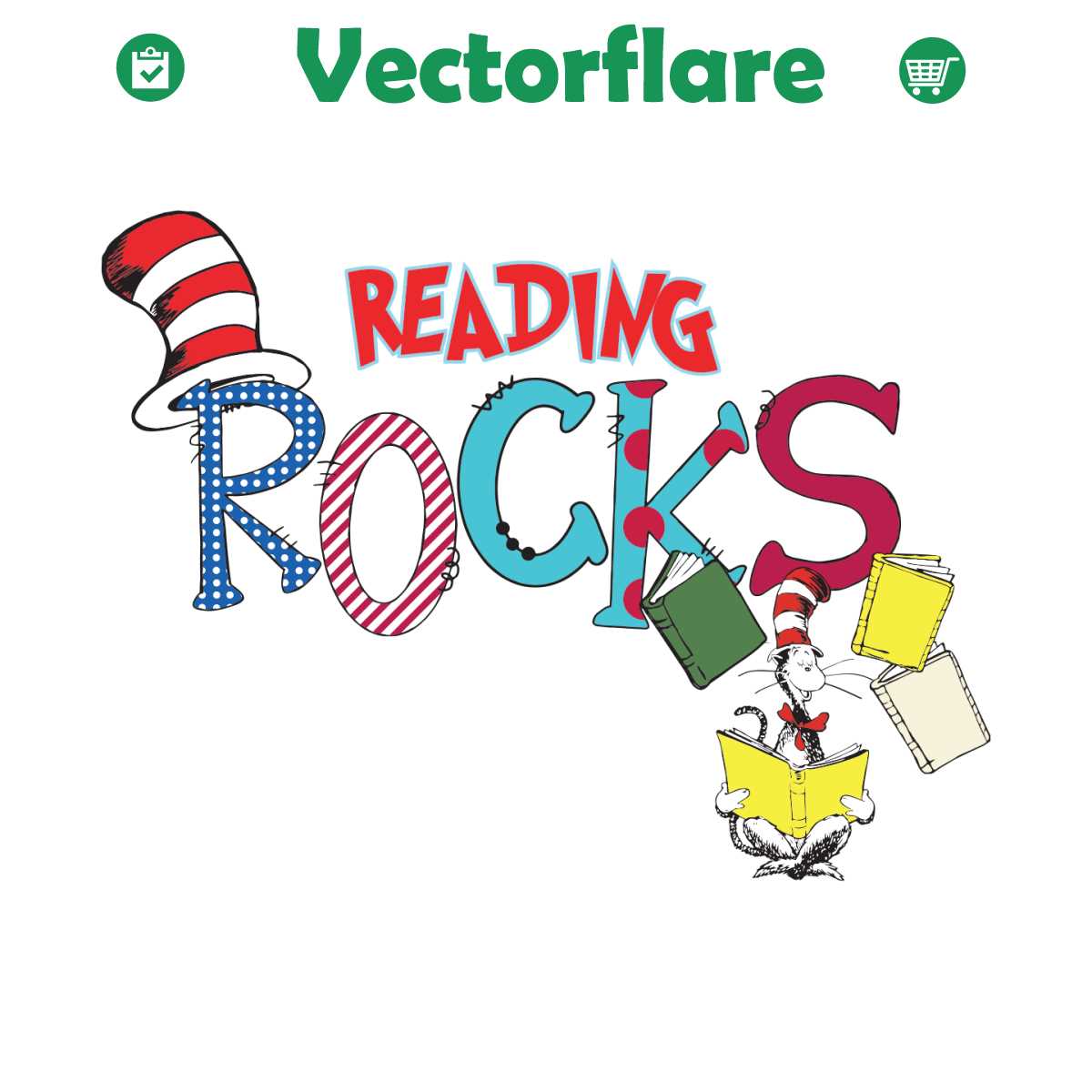 Reading Rocks Svg, Dr Seuss Svg, Seuss Svg, Love Reading Svg | Inspire ...