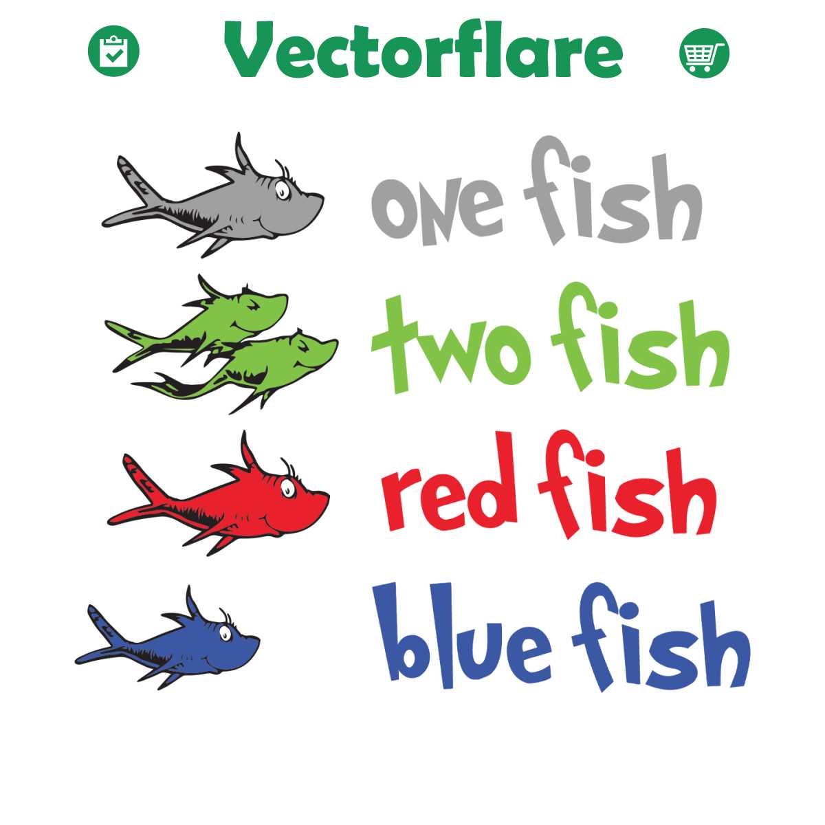 One Fish Two Fish Red Fish Blue Fish Svg, Dr Seuss Svg, One | Inspire ...