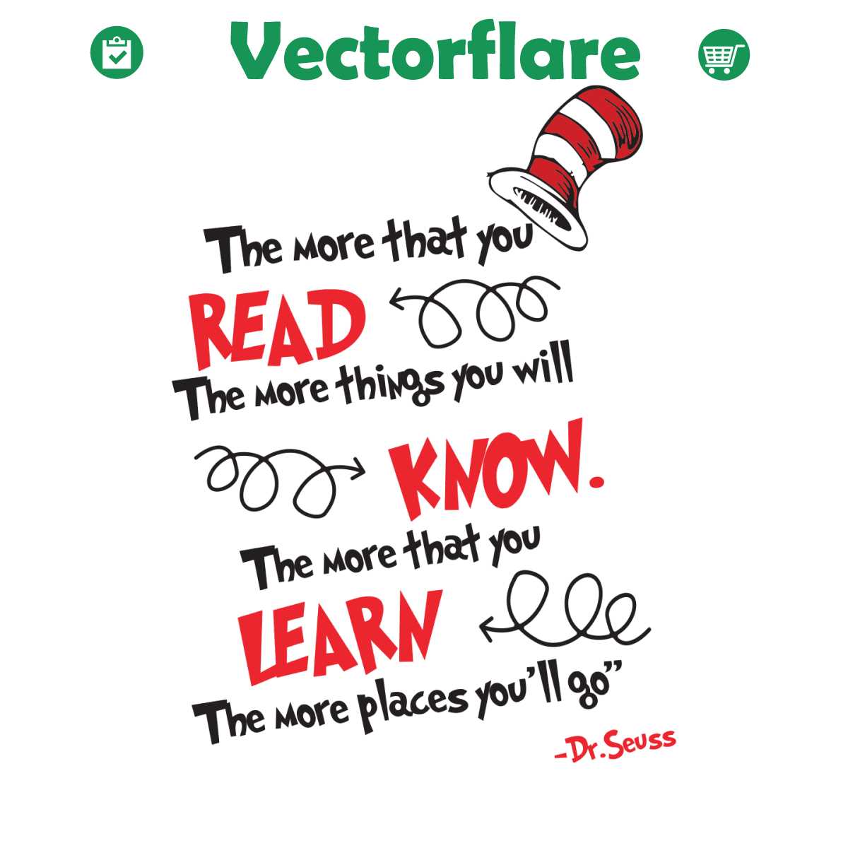 The More That You Read Svg, Dr Seuss Svg, Dr Seuss Vector, D | Inspire ...