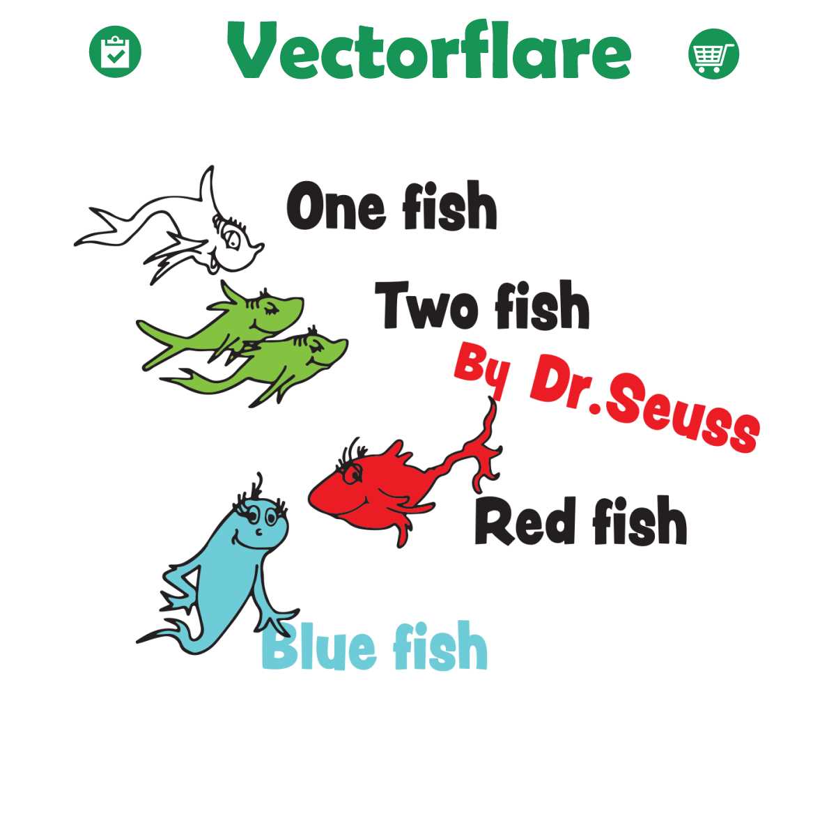 One Fish Two Fish By Dr Seuss Svg, Dr Seuss Svg, One Fish Tw | Inspire ...