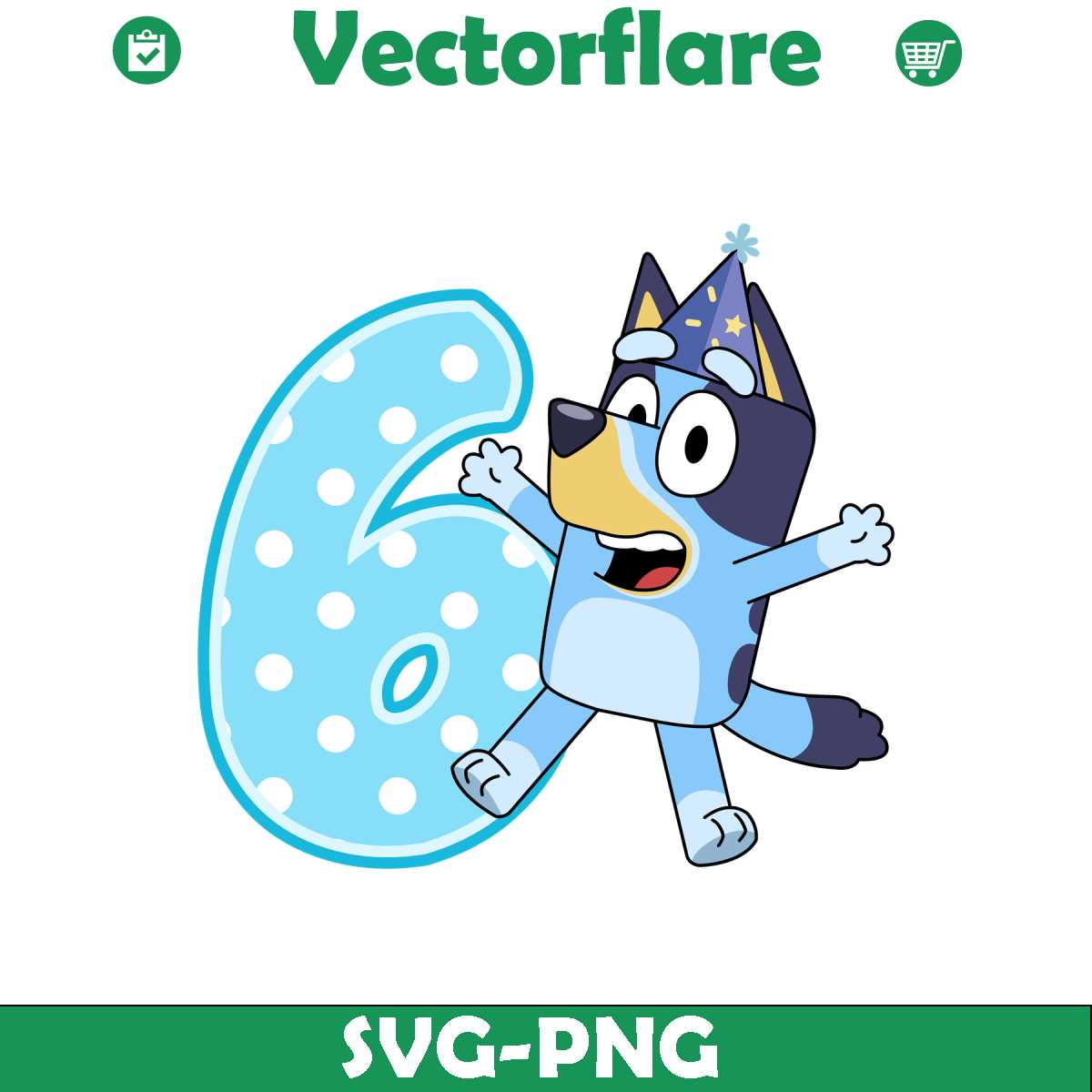 Bluey party supplies 6 svg, Bluey Birthday numbers SVG | Inspire Uplift