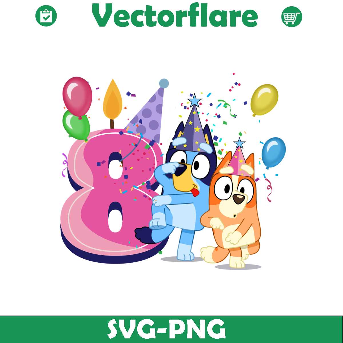 blueys 8 pink PNG, Bluey Birthday numbers PNG | Inspire Uplift