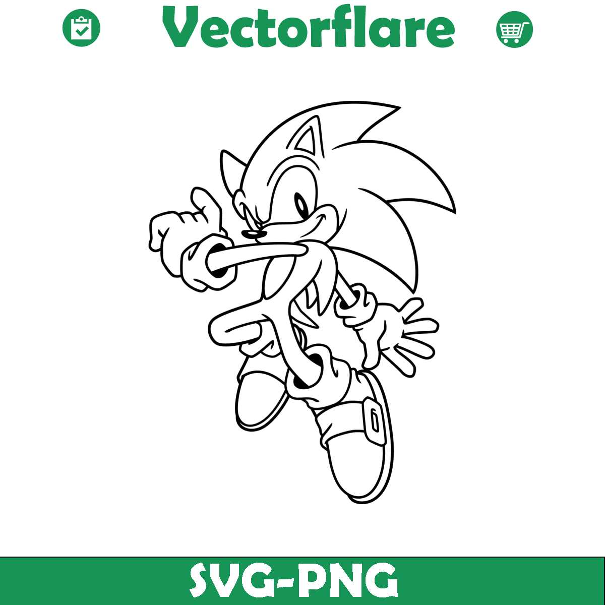 Sonic Outline SVG,The Hedgehog SVG | Inspire Uplift