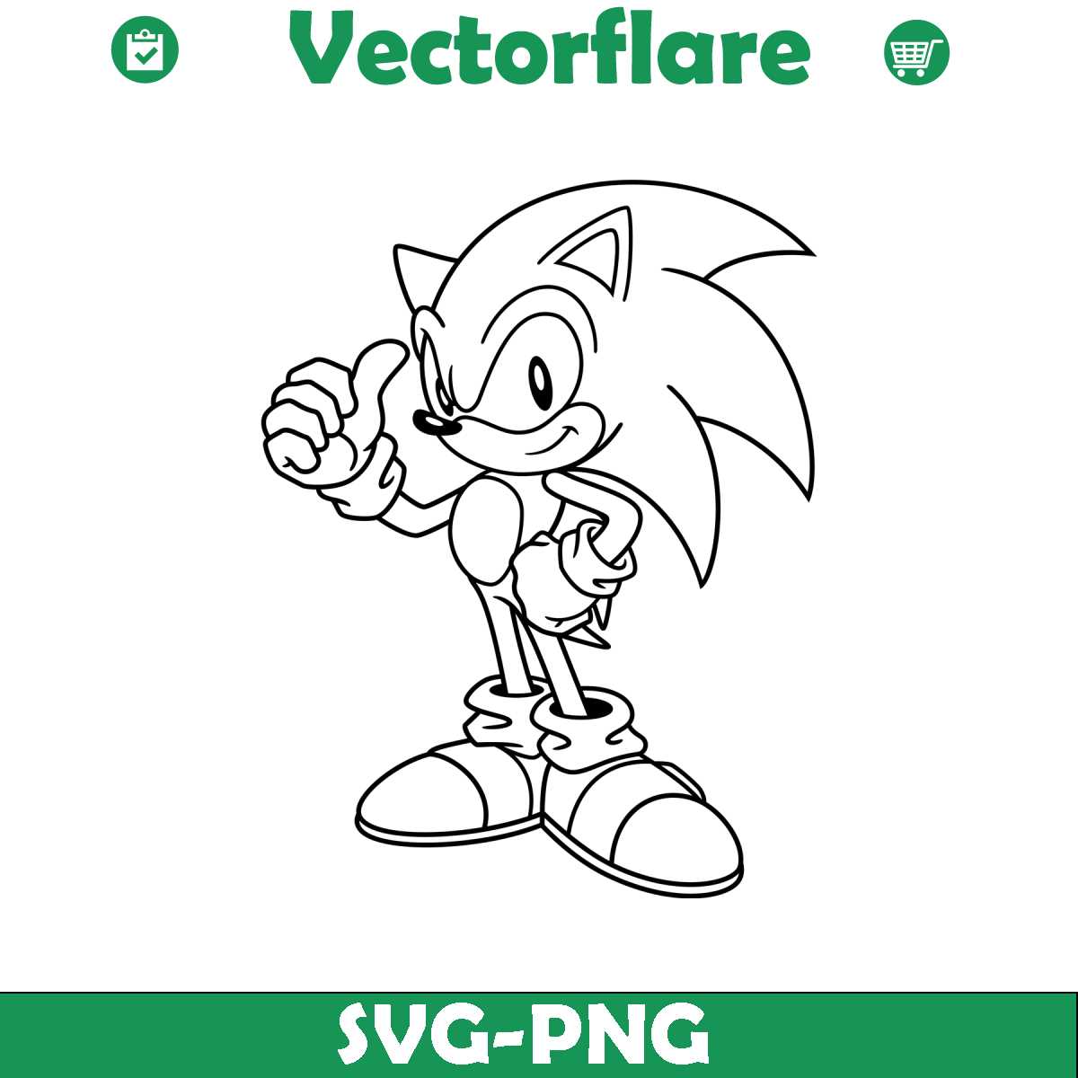Sonic outline The Hedgehog SVG | Inspire Uplift