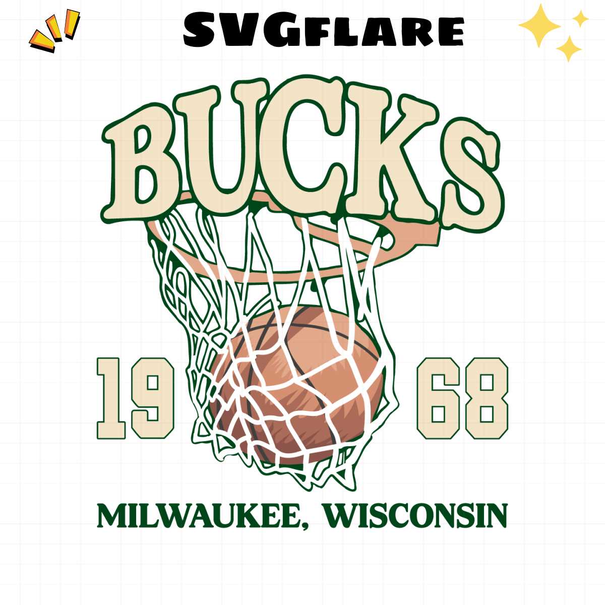 Bucks Basketball Svg | Inspire Uplift