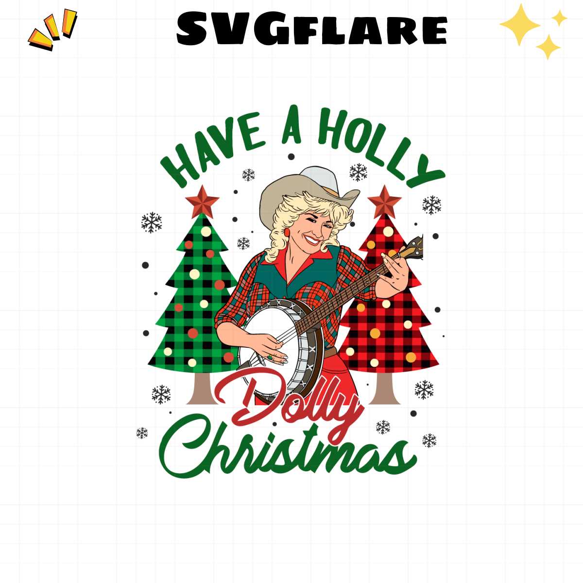 Holly Dolly Christmas Dolly Parton SVG | Inspire Uplift