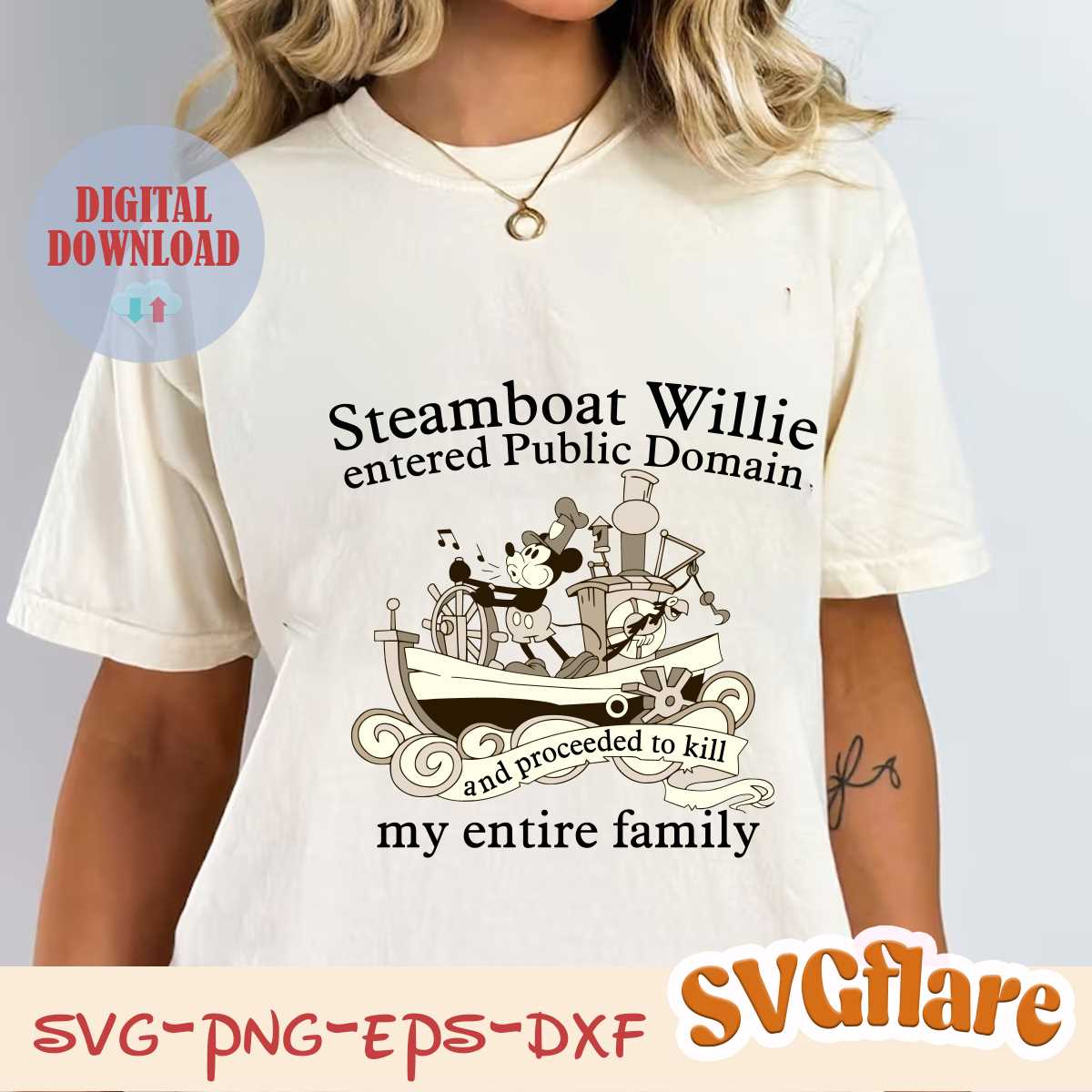 Steamboat Willie Entered Public Domain SVG | Inspire Uplift