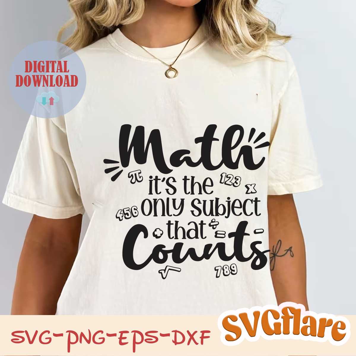 Math only Subject that Counts svg, Teacher svg, Math Teacher - Inspire ...