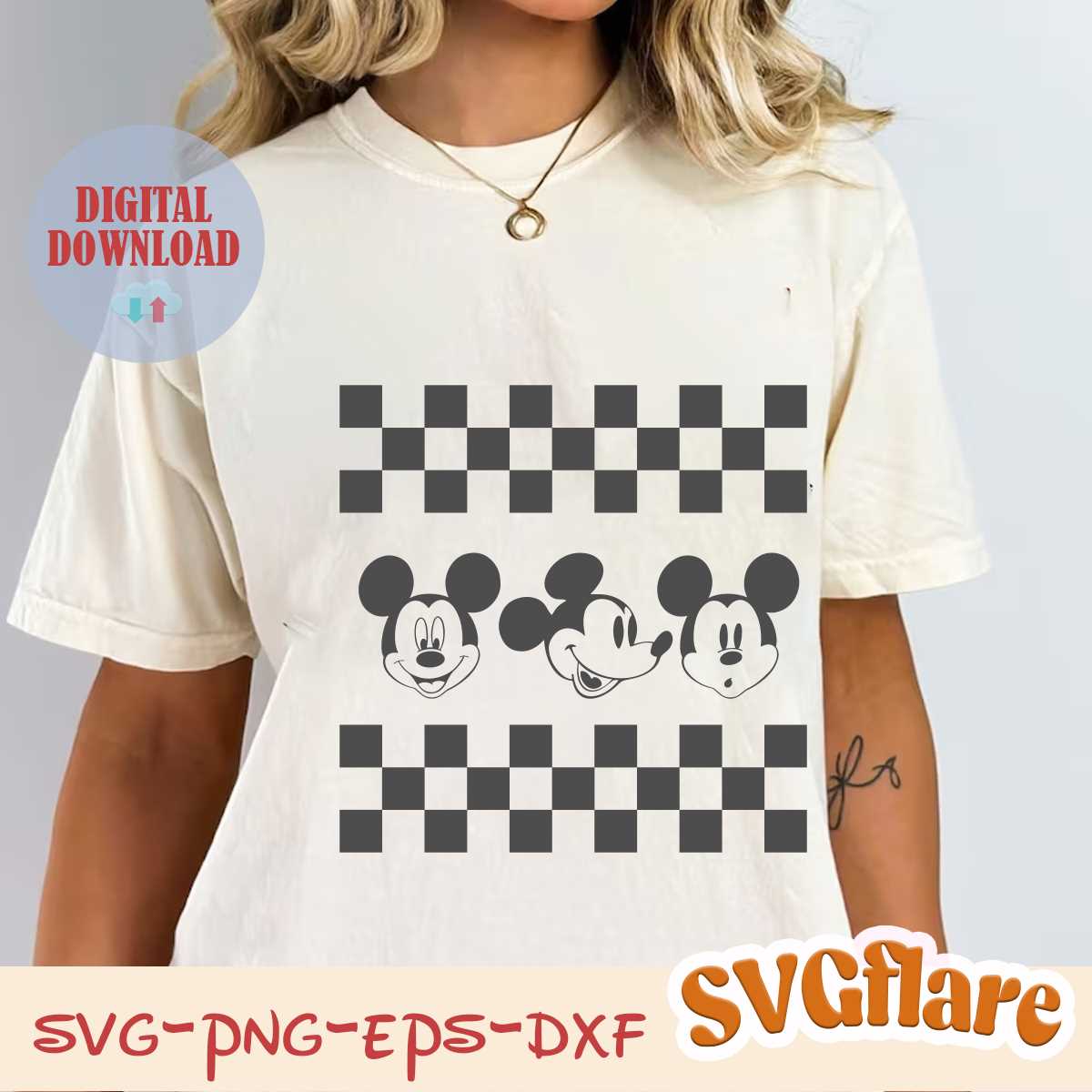 Checkered Mickey SVG, PNG, PDF, Instant Download, Printable | Inspire ...