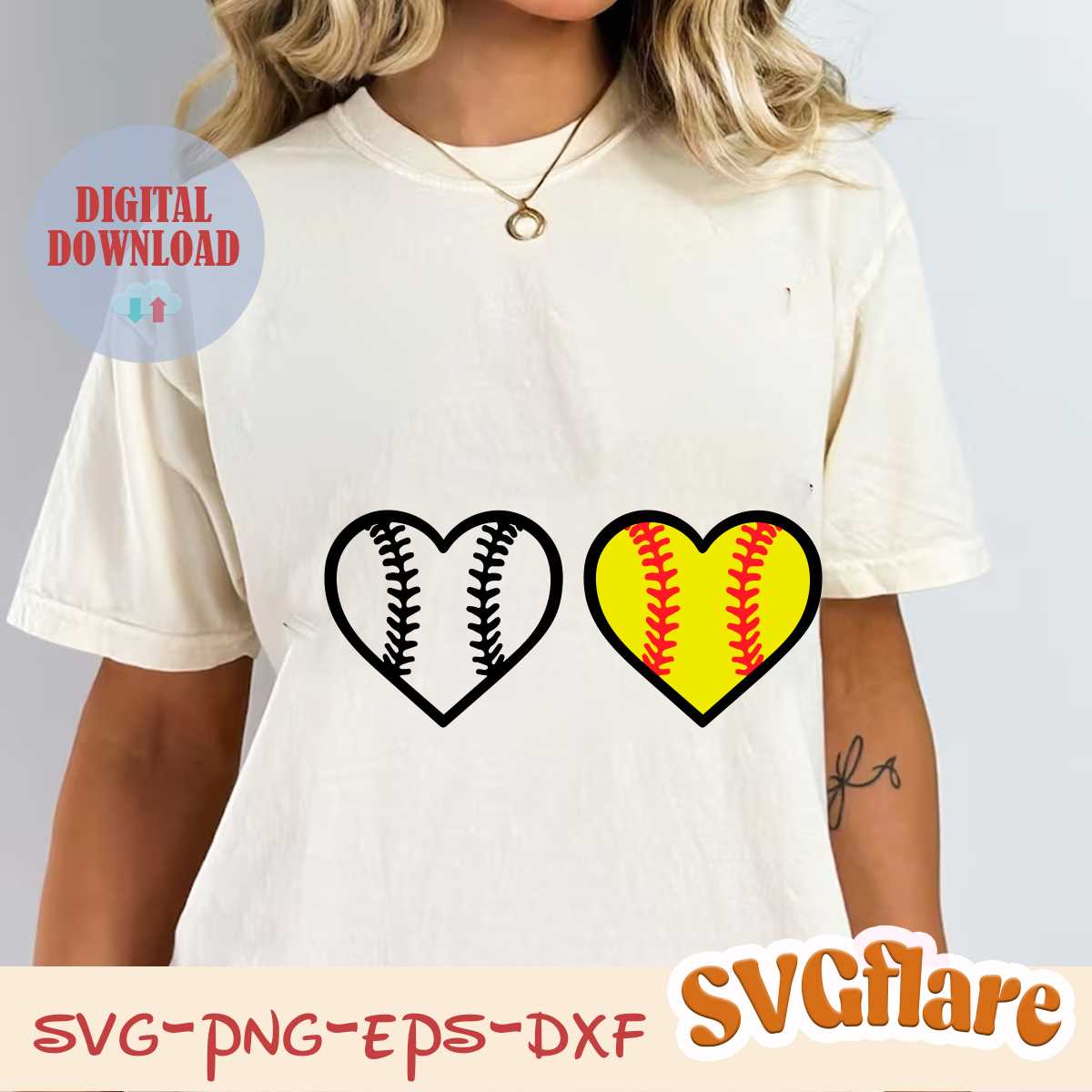 Softball Heart Svg, Softball Heart Png, Softball Svg Softbal | Inspire ...