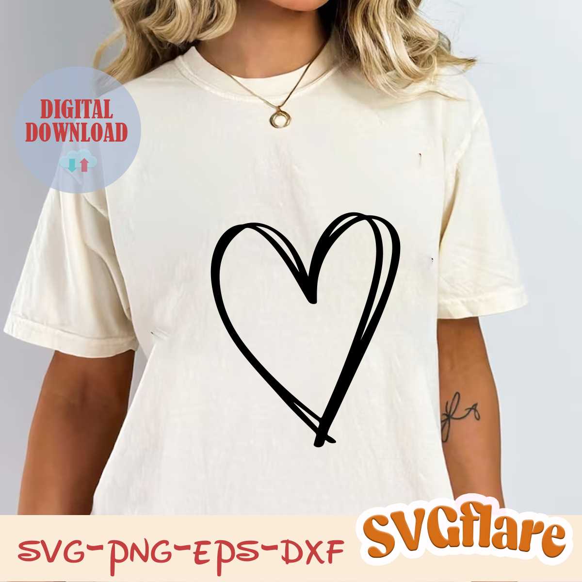 Hand Drawn Heart, Hand Lettered Heart SVG, Heart SVG, Cute H - Inspire ...