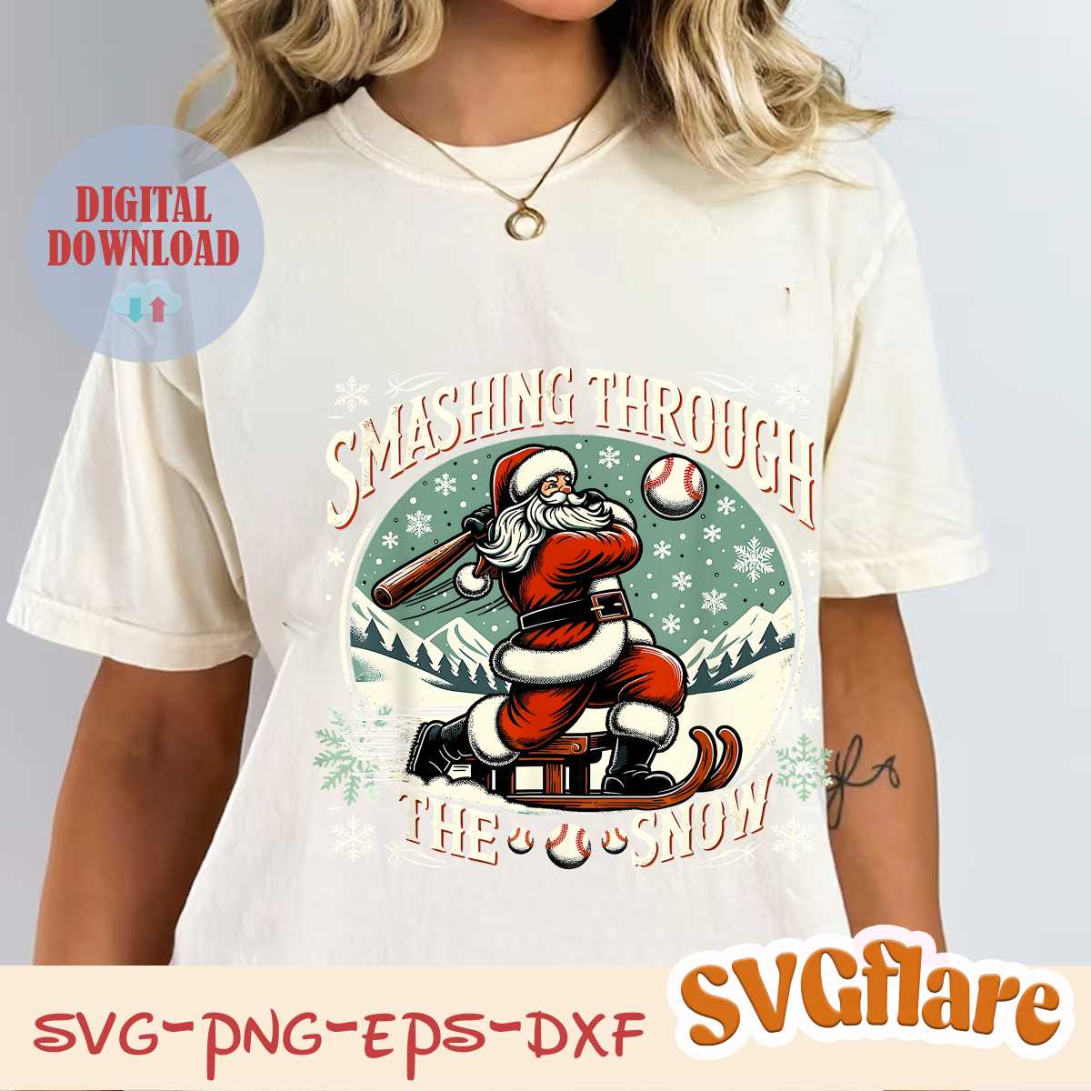 PNG ONLY Baseball Player Christmas Santa Png, Smashing Throu | Inspire ...