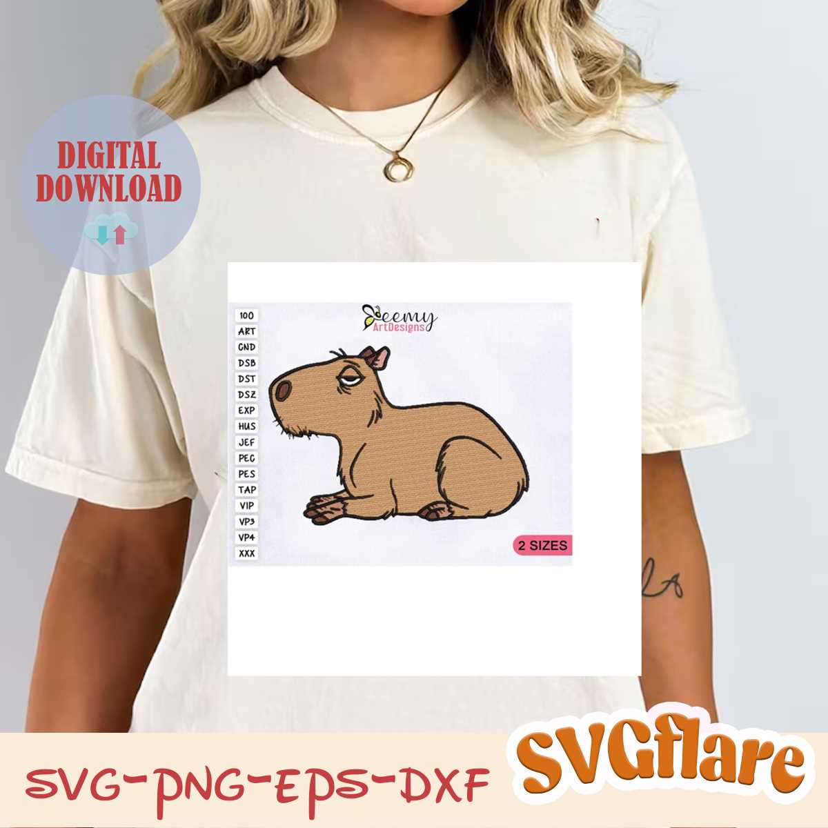 Capybara Madrigal Machine Embroidery Design, Capybara Embroi | Inspire ...