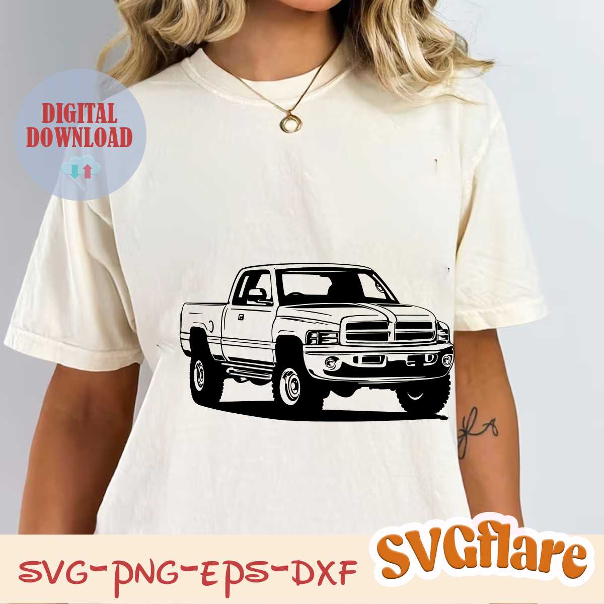 Dodge Ram American Pick up Truck PNG SVG, cut file, drawing | Inspire ...