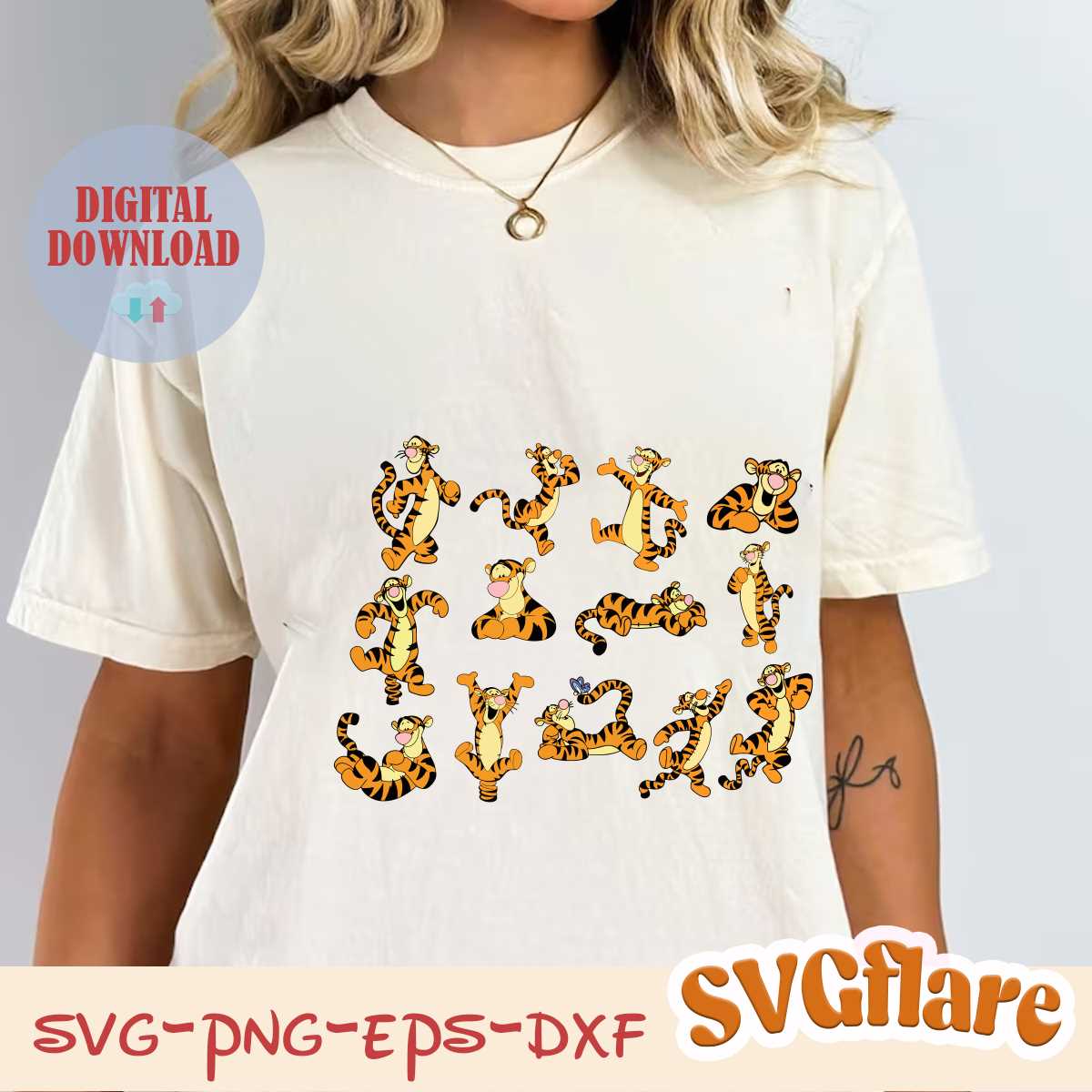 Tigger svg bundle, Tigger svg, Tigger cut file, Tigger face | Inspire ...