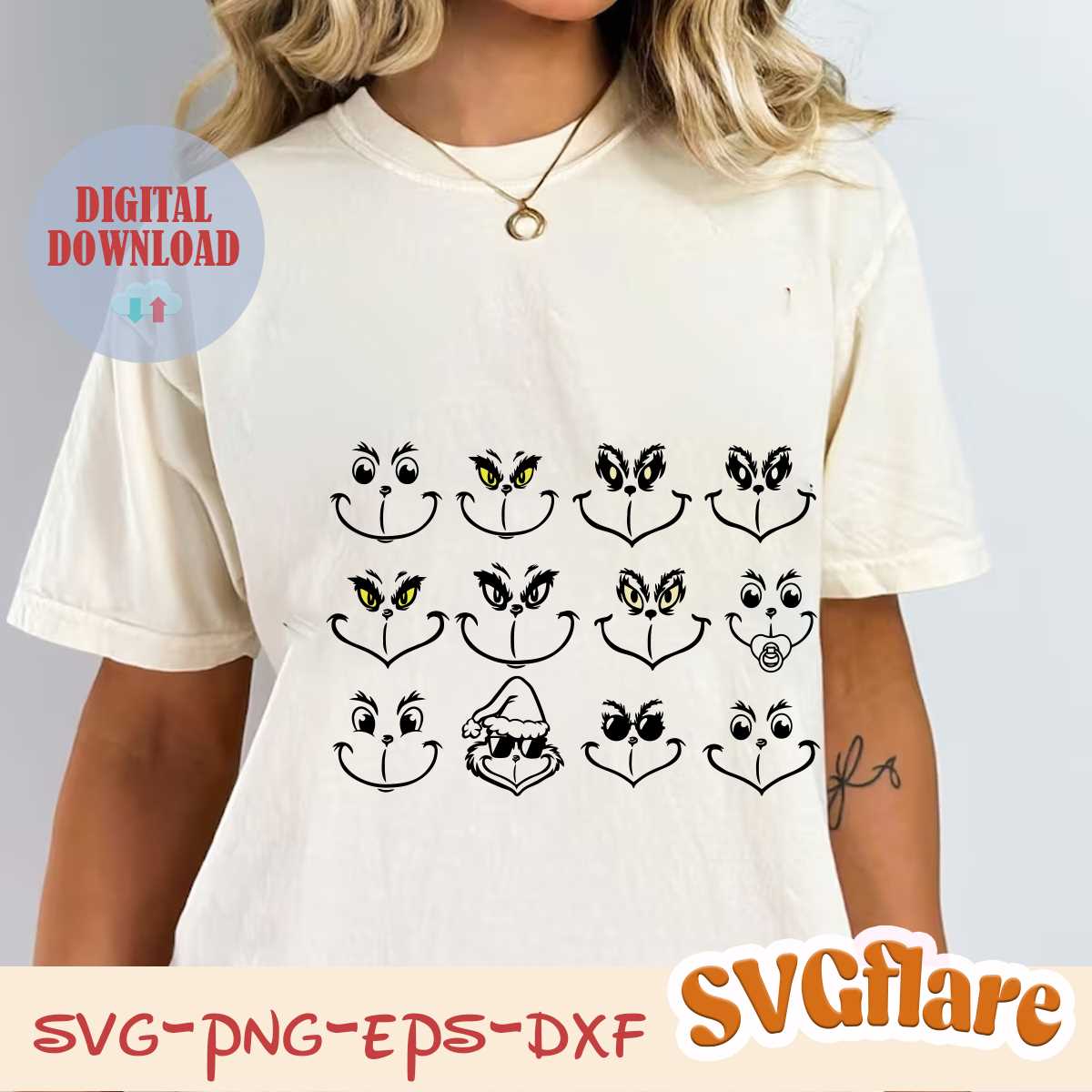 Grinch Face SVG Bundle, PNG, Cricut, Grinch Svg, Christmas S | Inspire ...