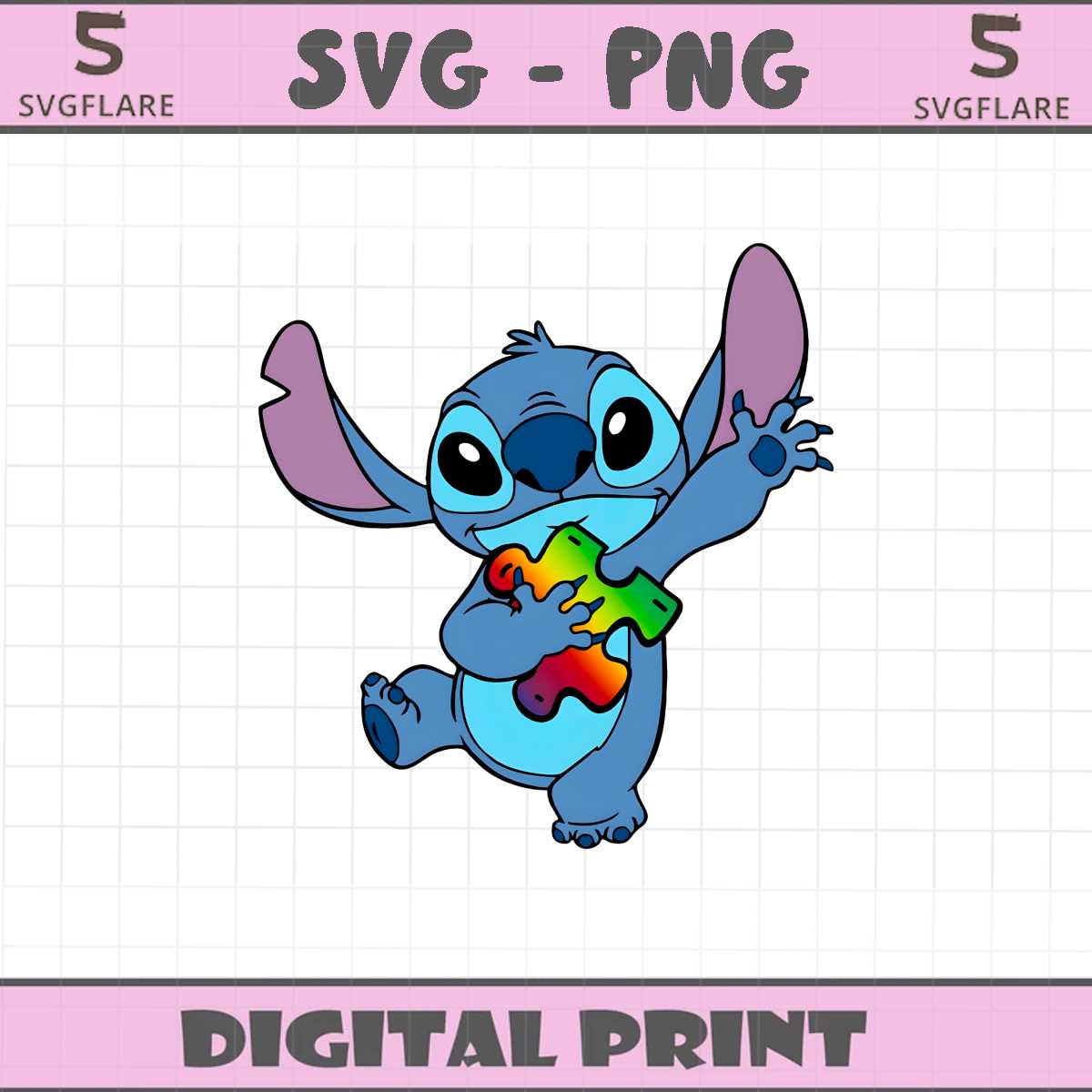 Funny Autism Awareness Stitch Puzzle PNG - Inspire Uplift
