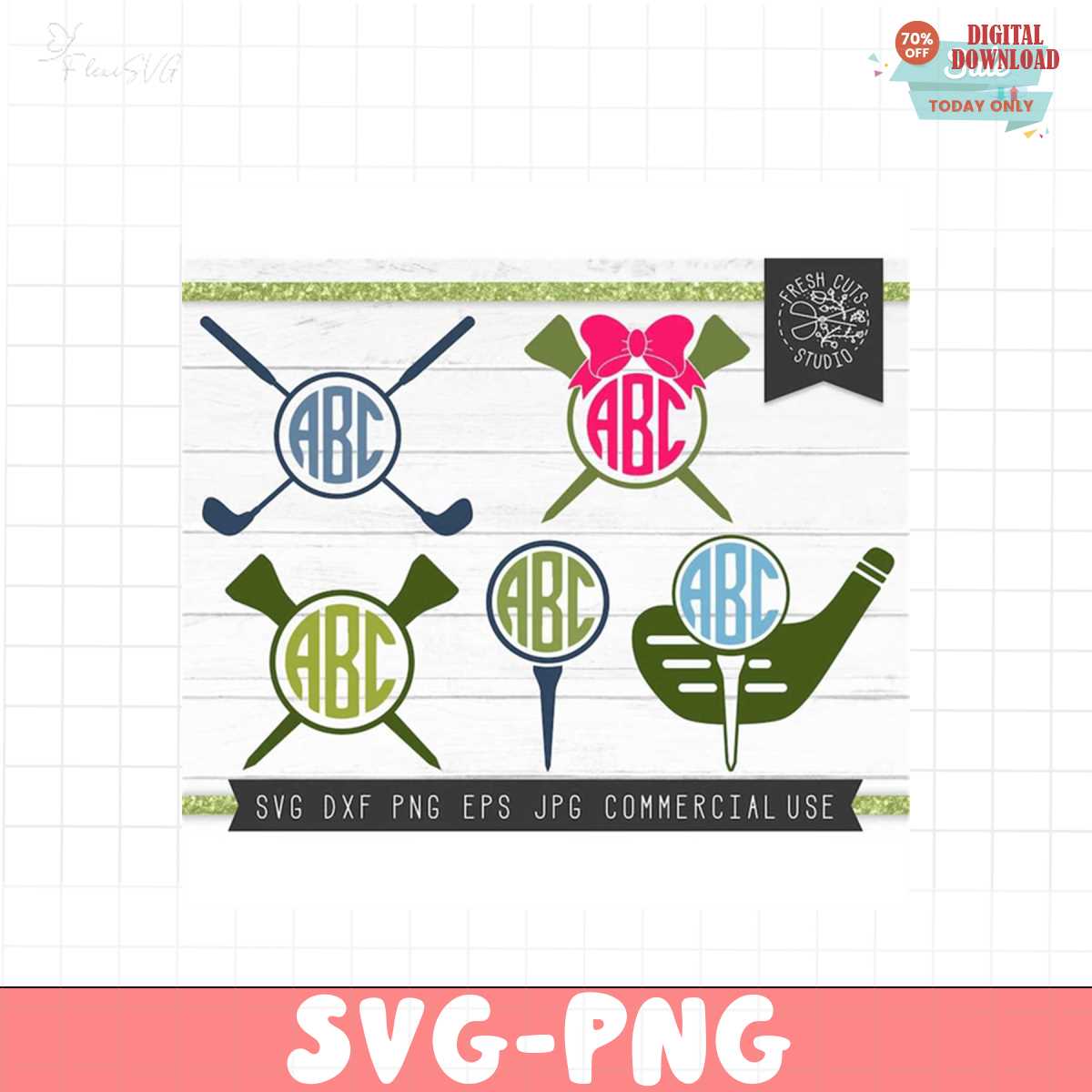 Golf Monogram SVG Cut Files for Cricut, Golfing Silhouettes, | Inspire ...