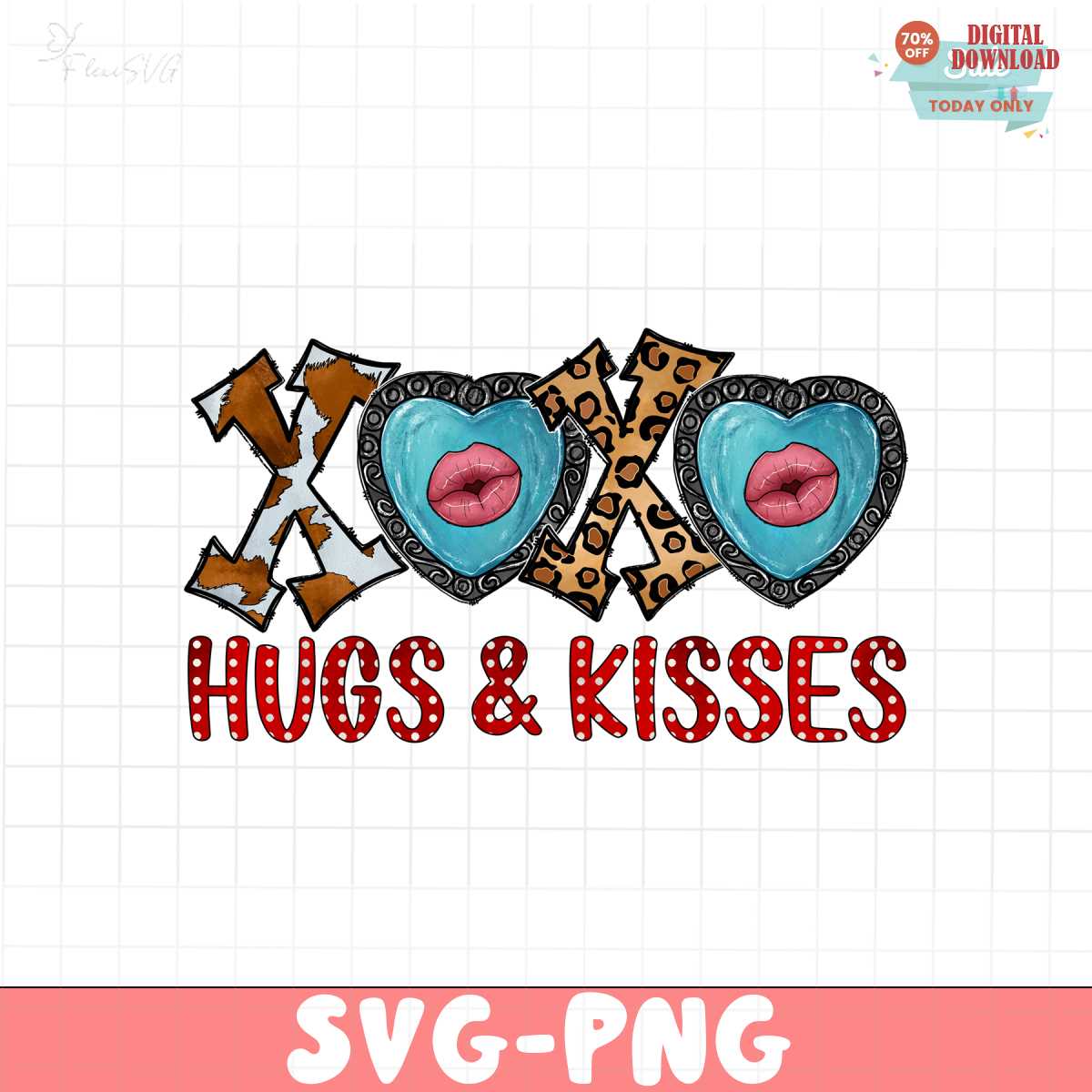 Hug and kisses xoxo png, Retro Valentine Png - Inspire Uplift