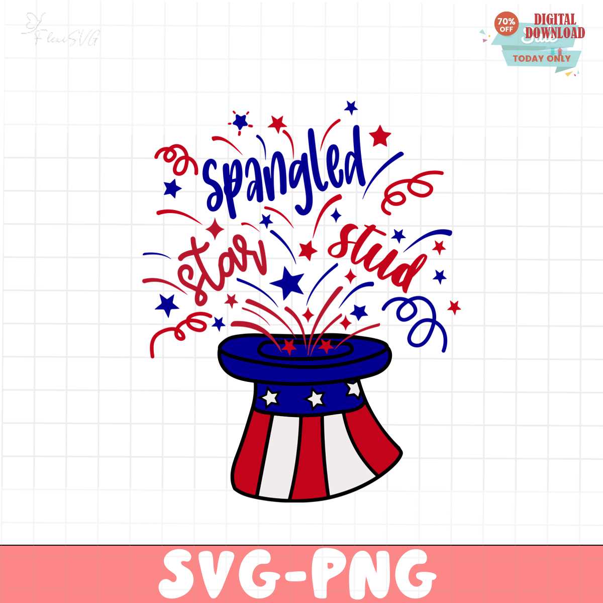 Stars spangled stud SVG PNG, 4th of July SVG Bundle | Inspire Uplift