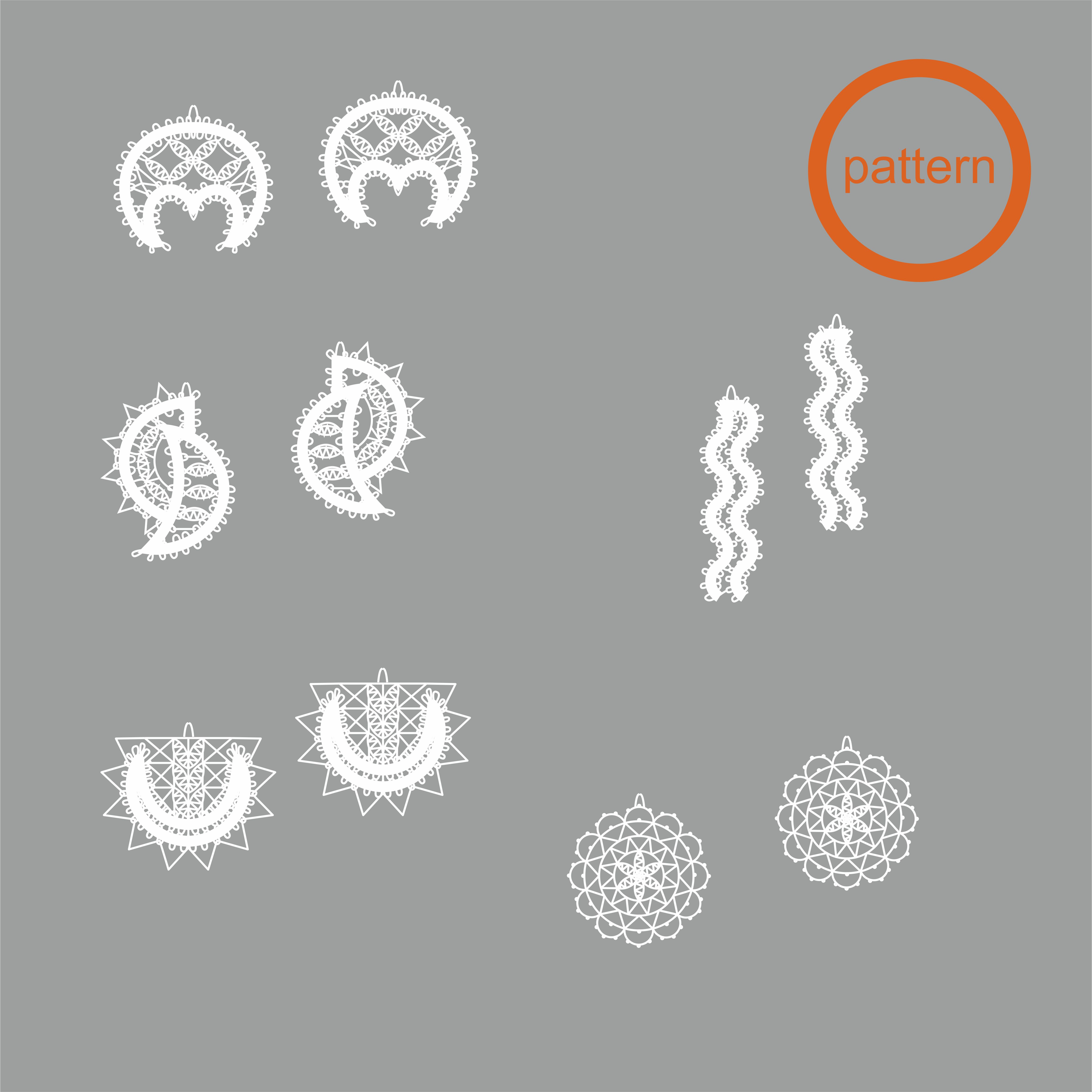 Bobbin Lace Earrings Patterns Bundle of 10 | Inspire Uplift