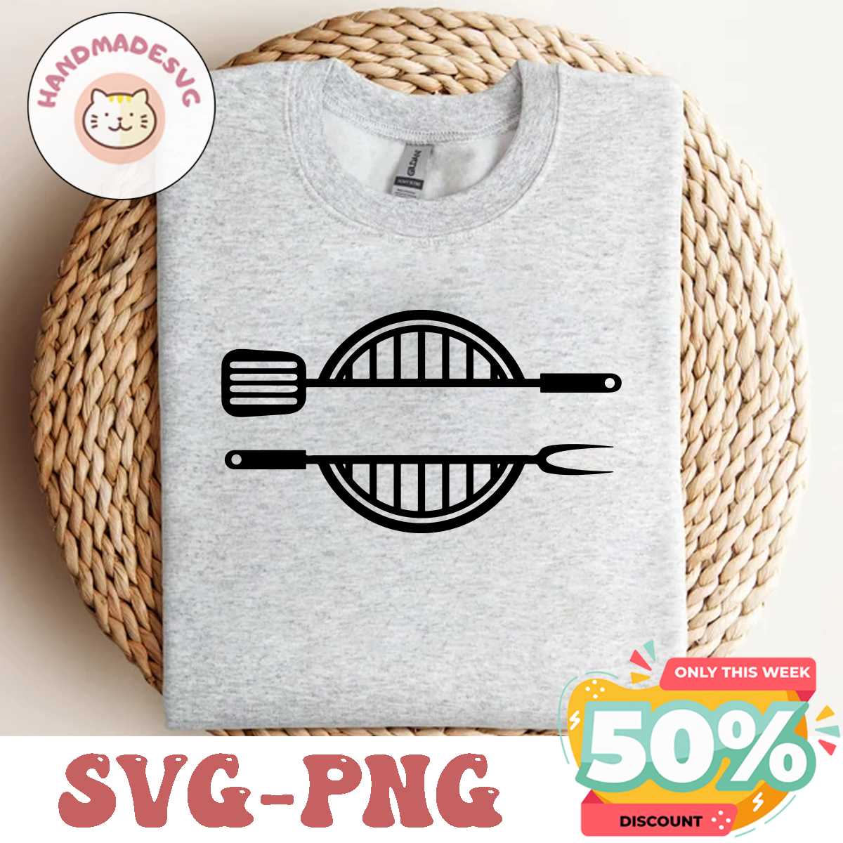 Grill Monogram Svg, Barbecue Svg, Fork, Spatula, BBQ Svg, Ch | Inspire ...