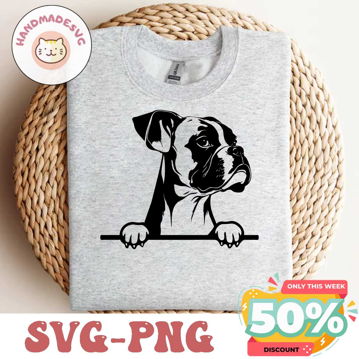 PEEKING BOXER SVG, Peeking Boxer Clipart, Peeking Boxer Dog | Inspire ...