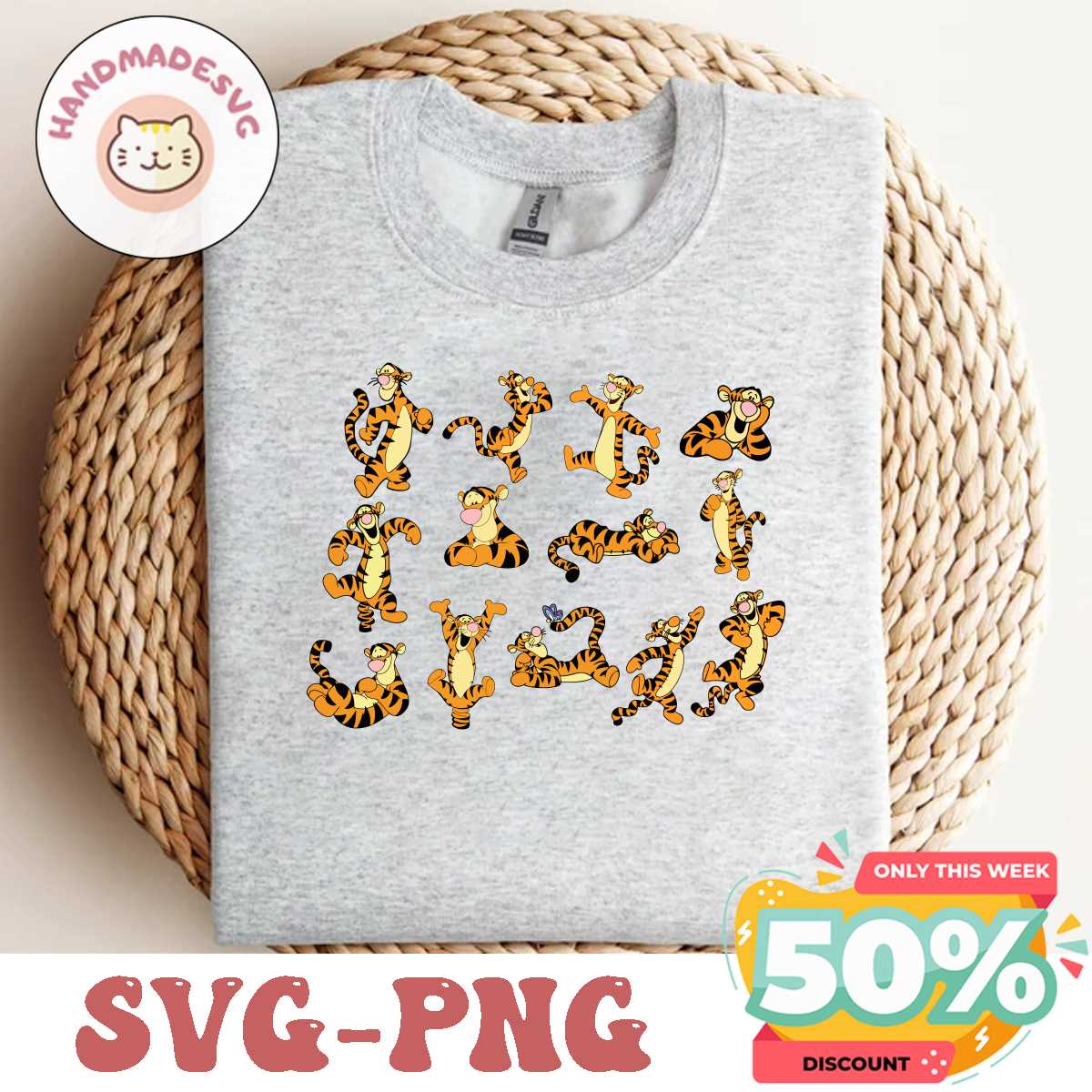 Tigger svg bundle, Tigger svg, Tigger cut file, Tigger face | Inspire ...
