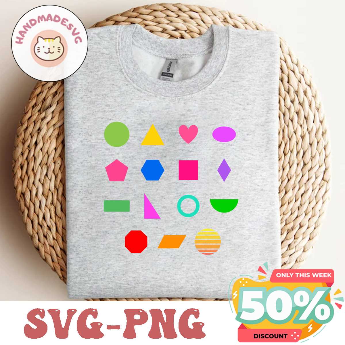 Basic Shapes SVG Bundle, Colored Shapes SVG, Back To School | Inspire ...