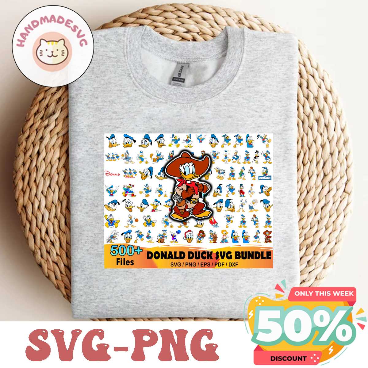 500 Files Donald Duck Bundle SVG | Inspire Uplift